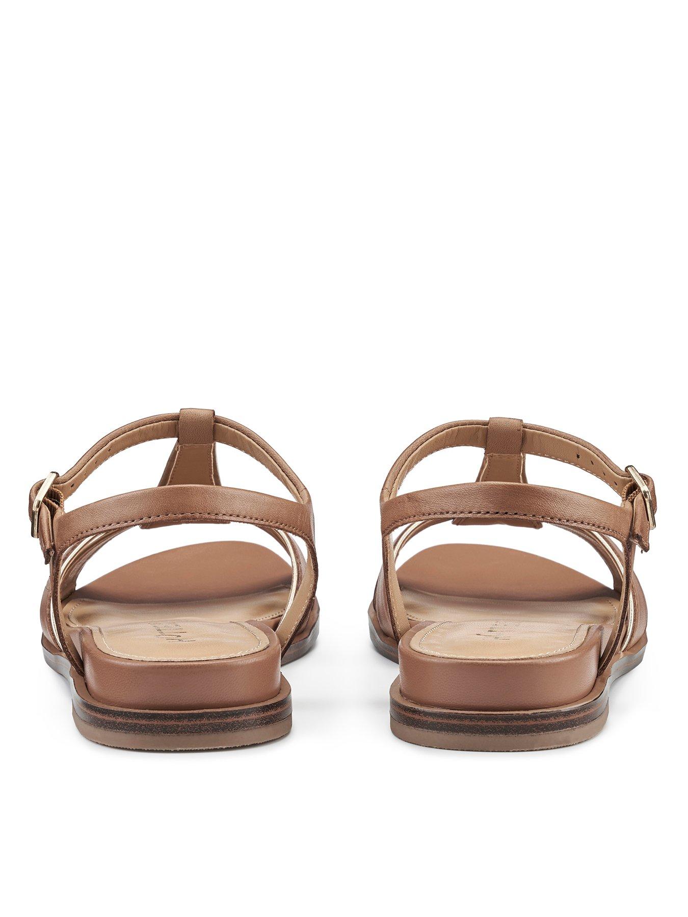 Hotter Sandals Leather Standard Pienza Rich Tan Le Very