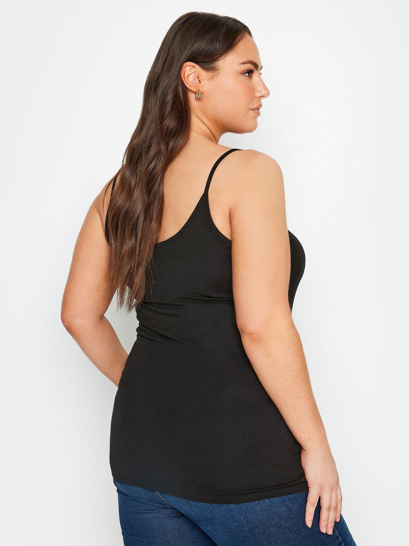 Yours Curve Lace Cami Plain 2 Pack | Very