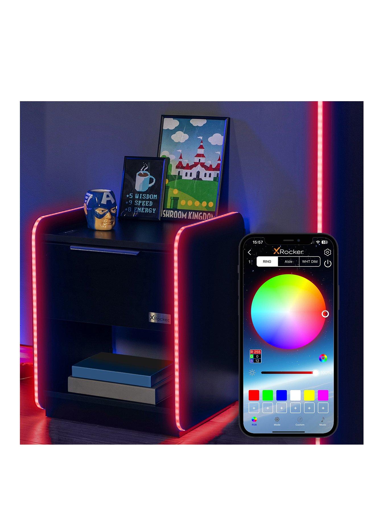X Rocker Electra Bedside Table With Wireless Charging And Led Lights | Very