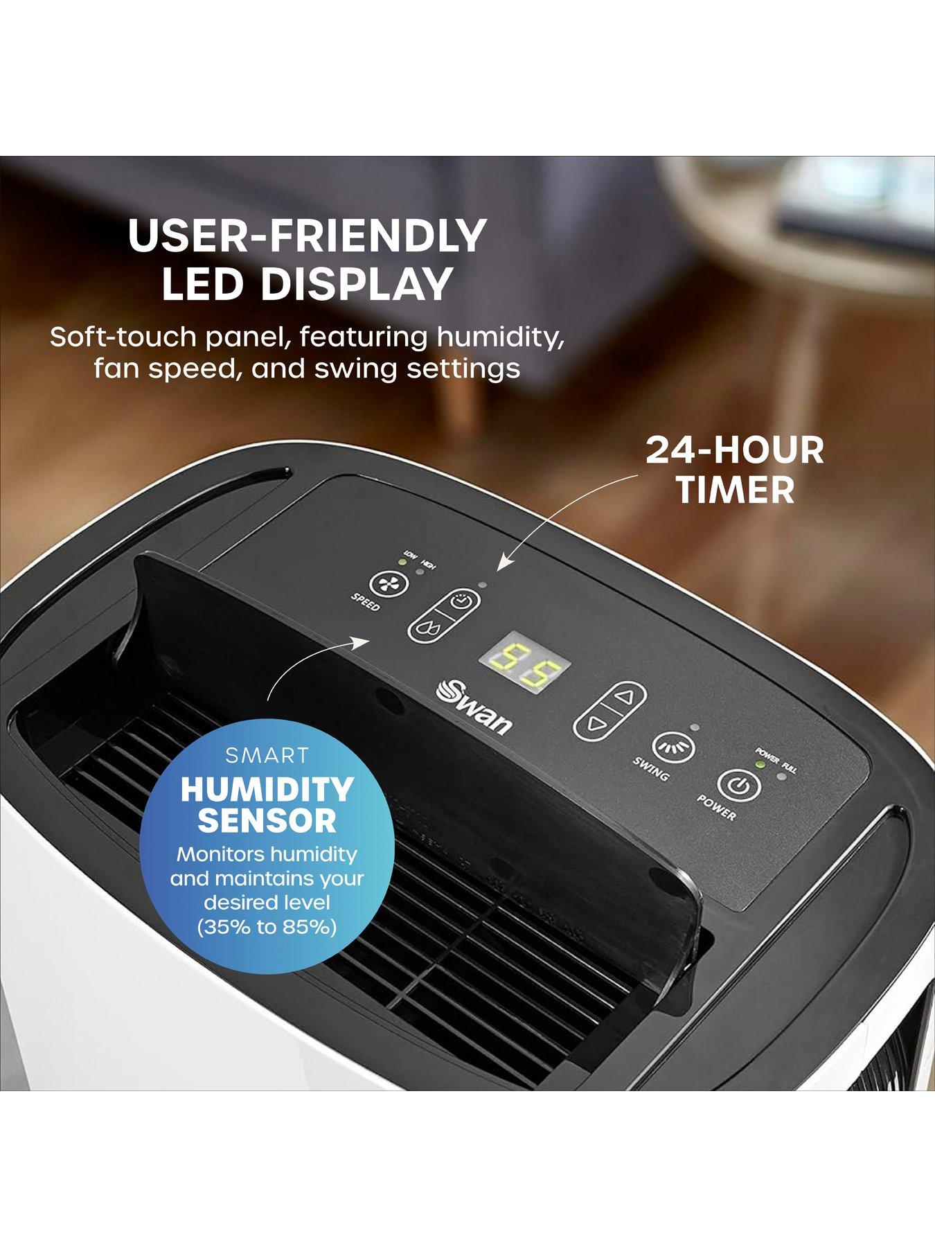 Swan SH16810N 20 Litre Dehumidifier with LED Display, Auto Shut Off, 24 ...