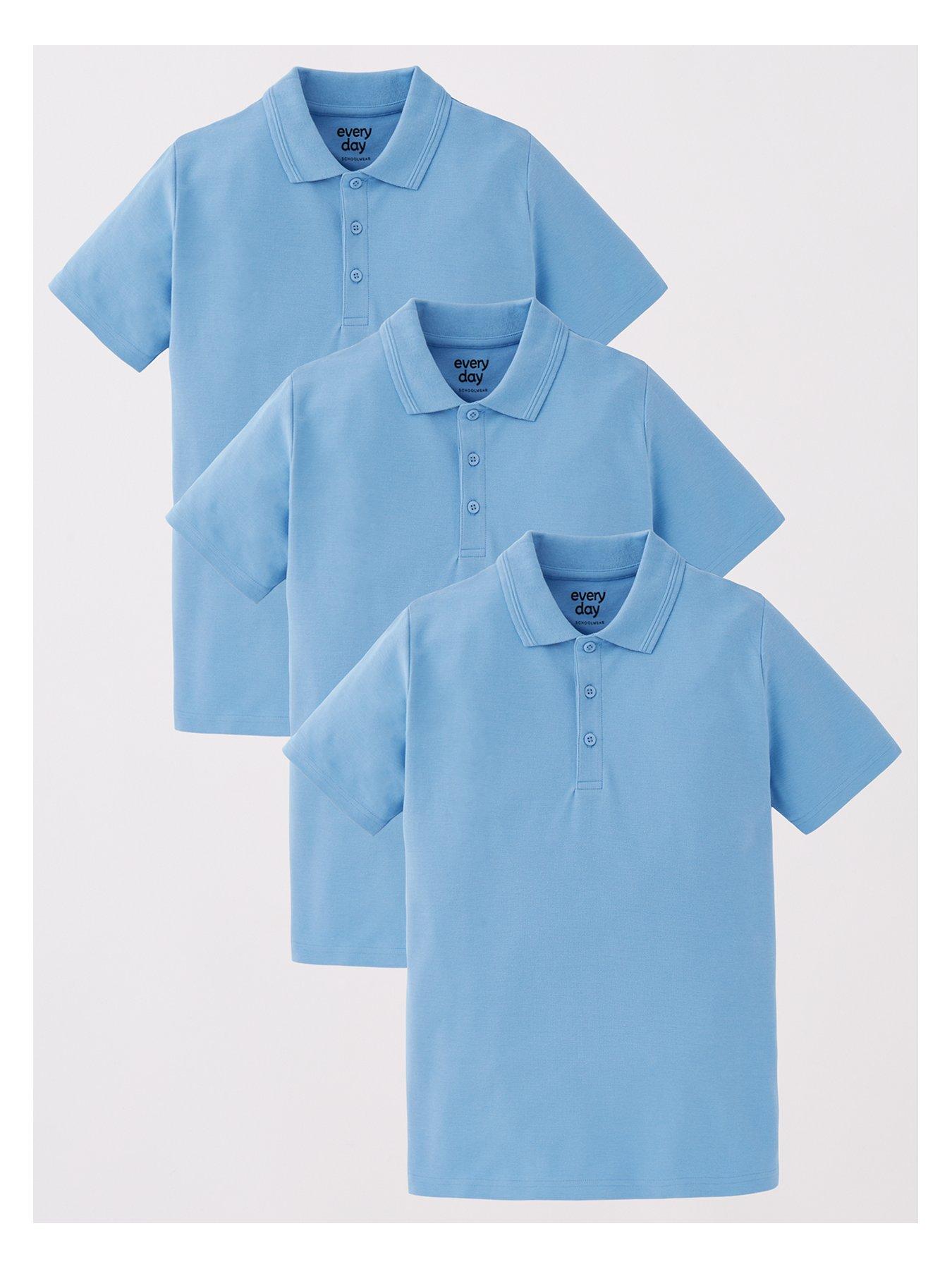 The Very Collection Boys 3 Pack Polo Top - Blue | Very