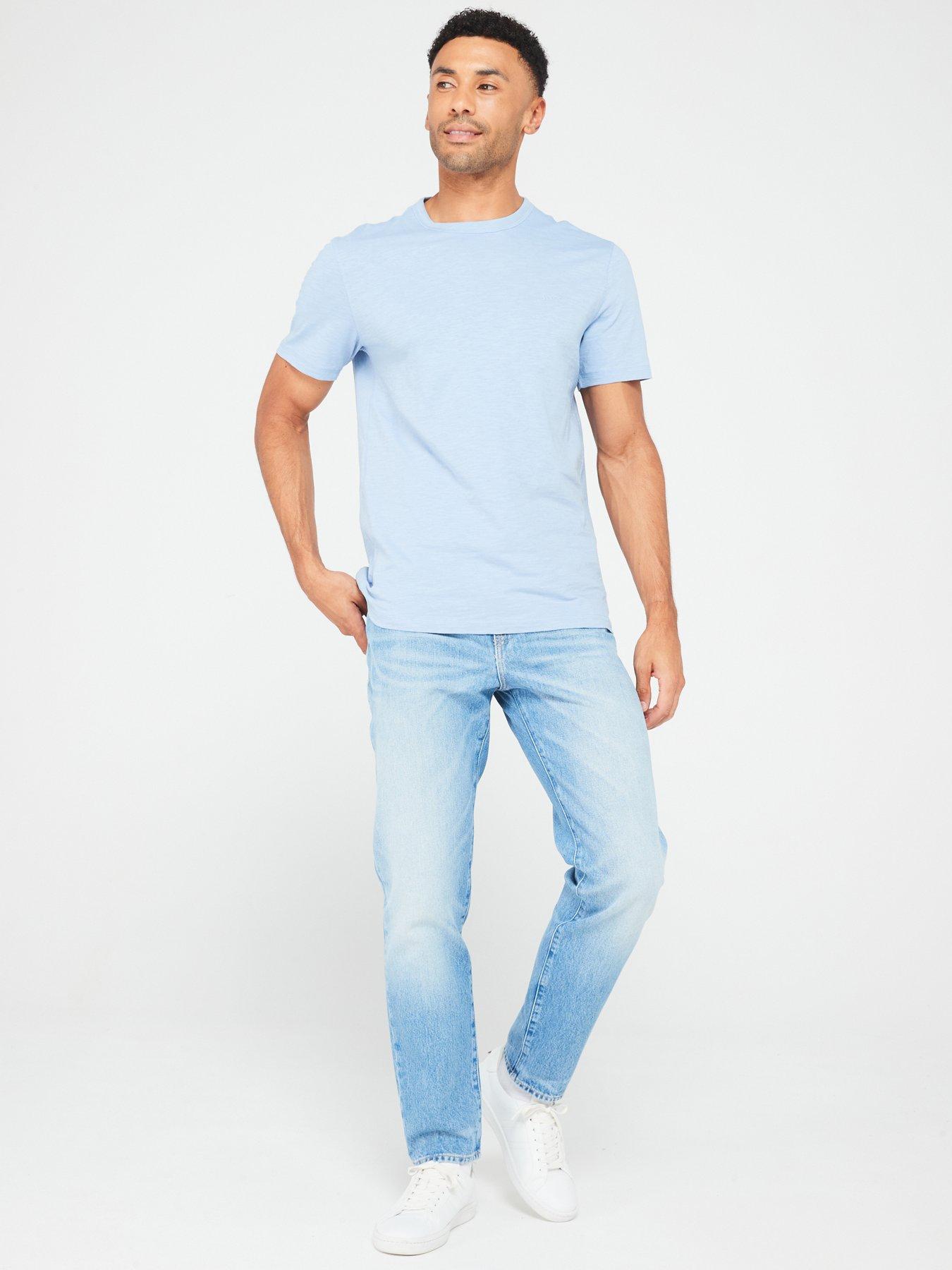 BOSS Tegood Lightweight Fleck Regular Fit T-Shirt - Light Blue | Very