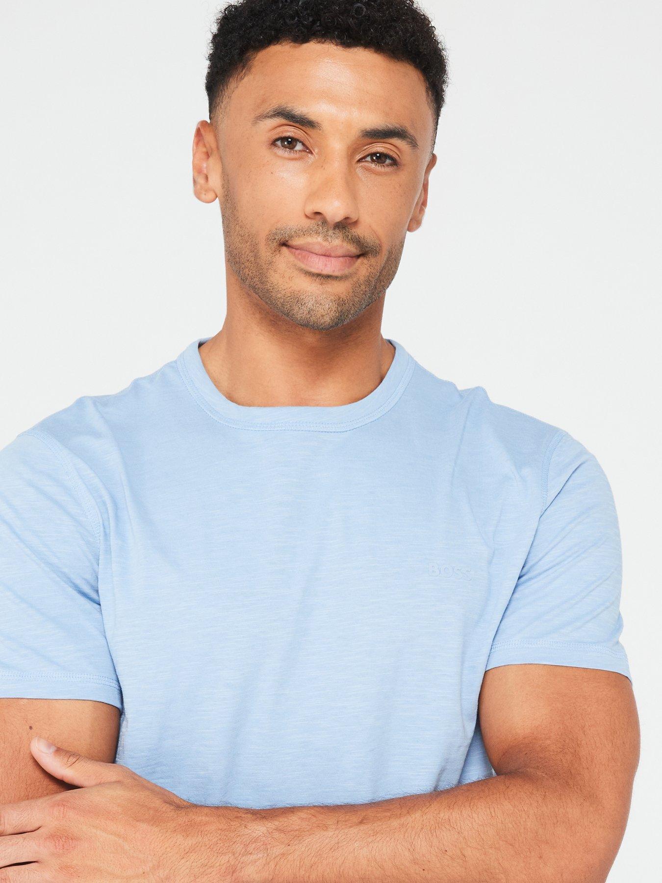 BOSS Tegood Lightweight Fleck Regular Fit T-Shirt - Light Blue | Very