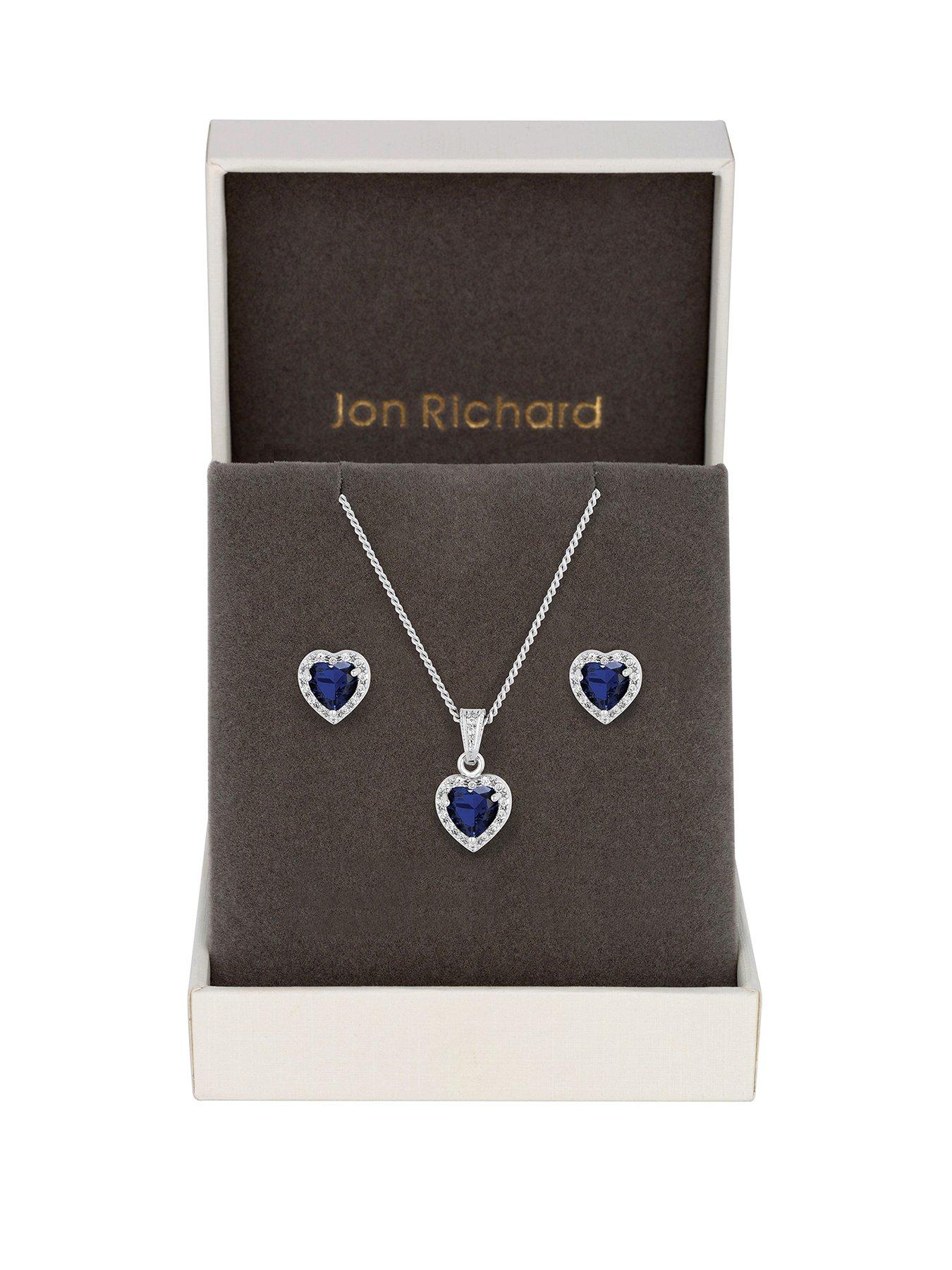 Jon Richard Silver Crystal Pave 3 Tier Pear Drop Set Very
