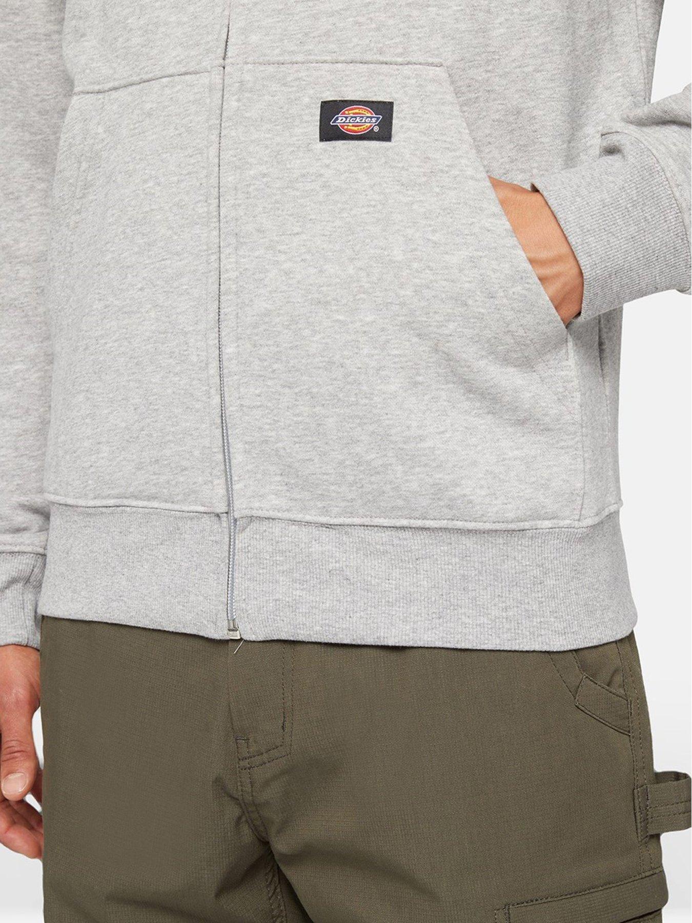 Dickies Mens Everyday Fleece Zip Hoodie Grey Uk