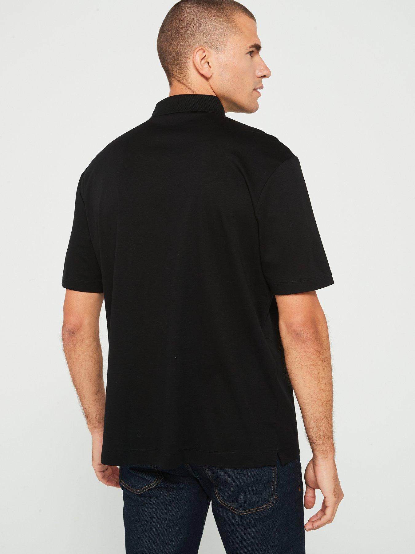 BOSS C-Parris 01 Regular Fit Logo Cotton Polo Shirt - Black | Very