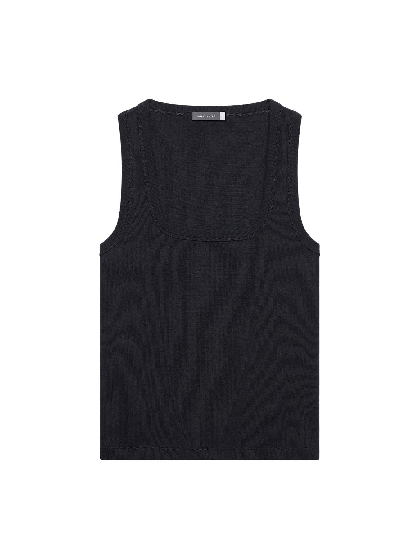 Mint Velvet Black Square Scoop Neck Vest | Very