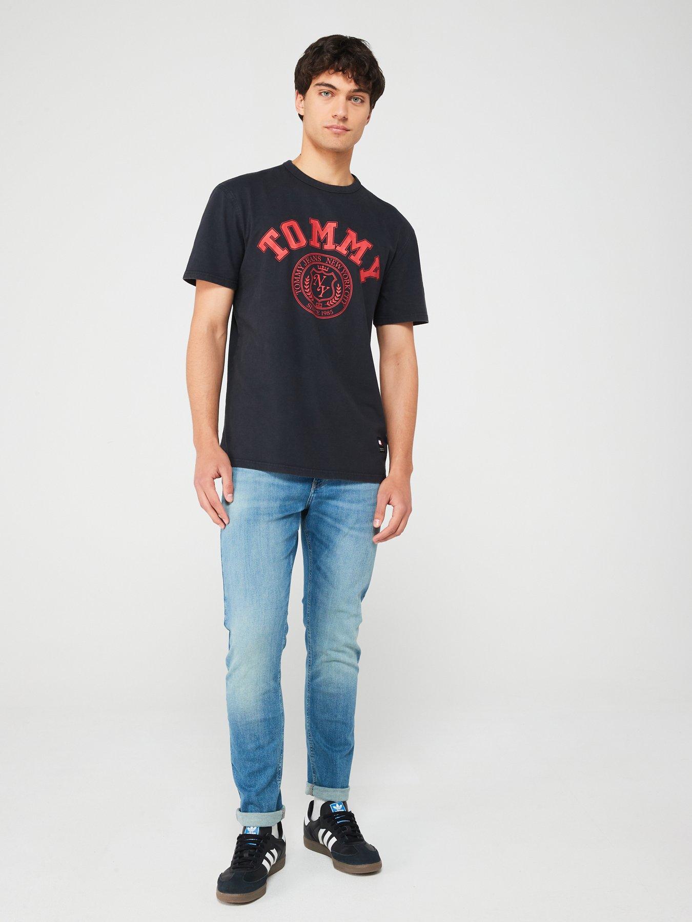 Tommy Jeans Regular Fit Vintage Arch Crest Logo T-Shirt - Black | Very