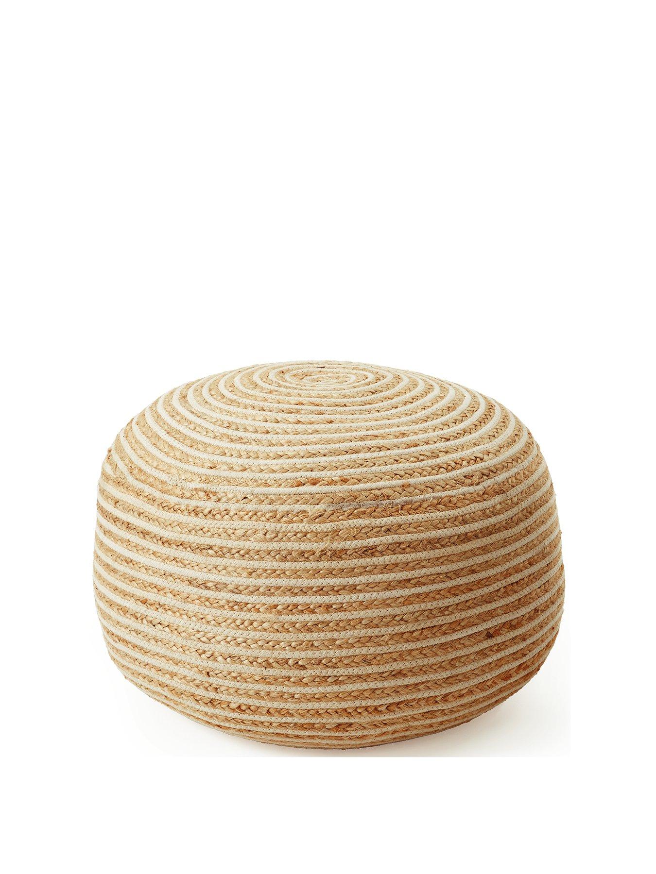 KAIKOO Bleached Jute Pouffe | Very