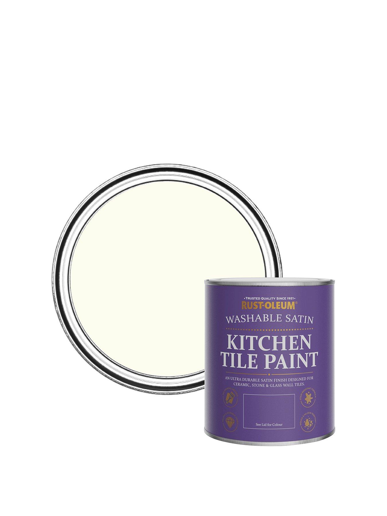 Rust-Oleum Satin Finish Kitchen Tile Paint in Antique White – 750 ml ...