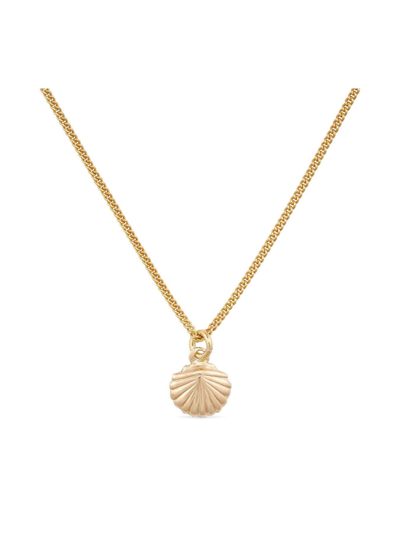 Elk & Bloom Dainty 18K Gold Plated Shell Clam Necklace | Very