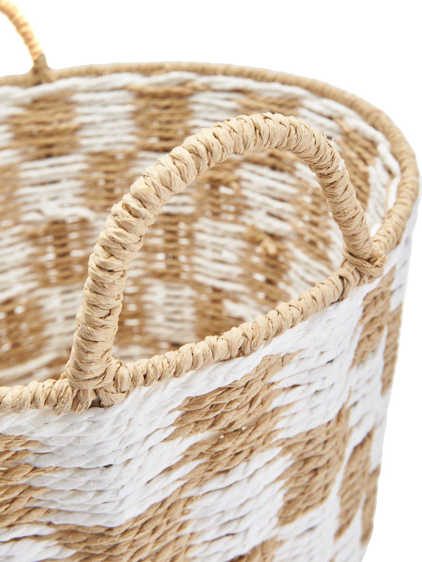 Very Home Round Paper Rope Check Basket | Very