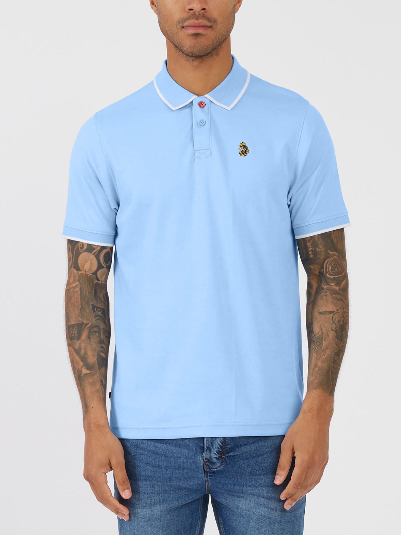 Luke 1977 Meadtastic Sport Tipped Polo Shirt - Light Blue | Very.co.uk