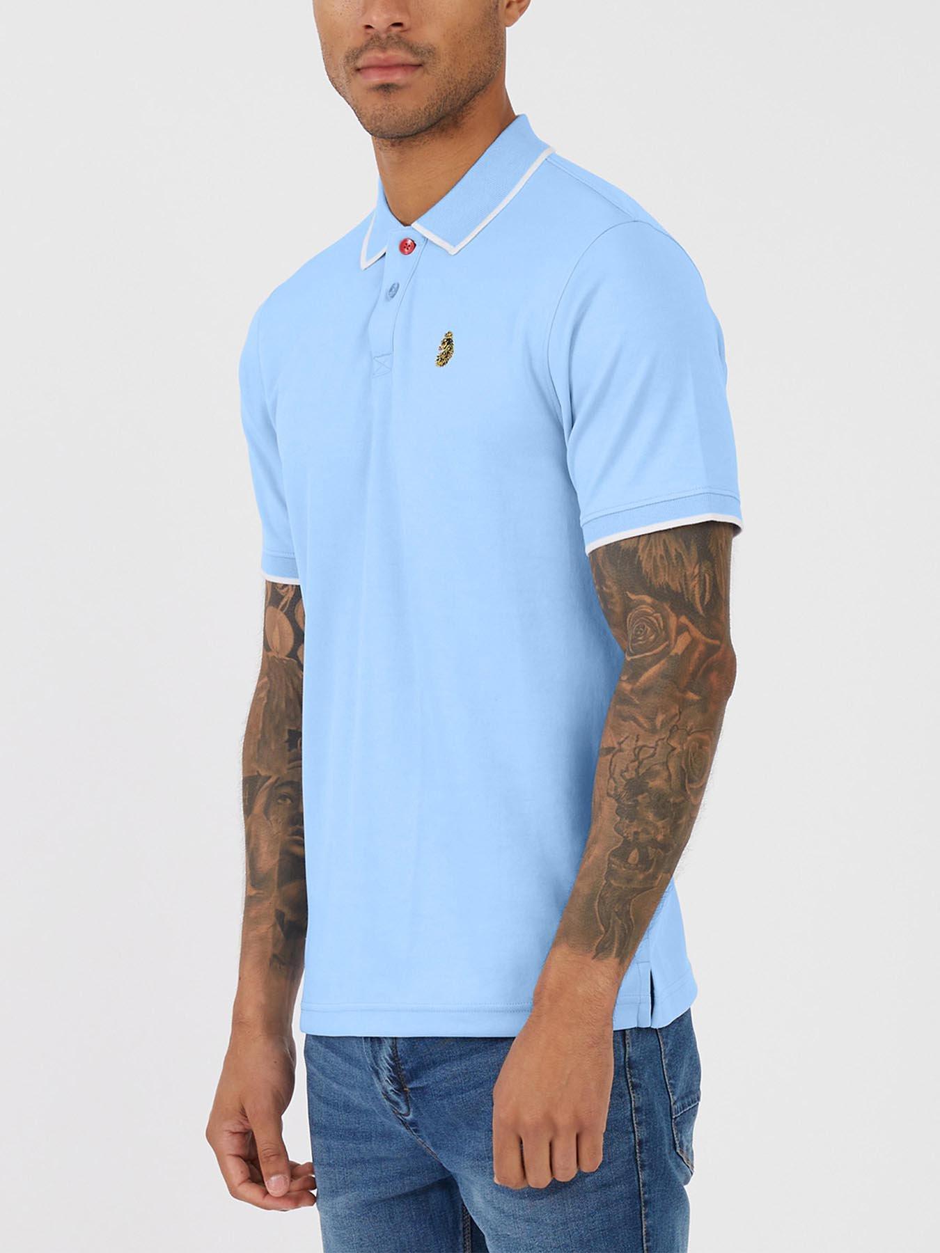 Luke 1977 Meadtastic Sport Tipped Polo Shirt - Light Blue | Very