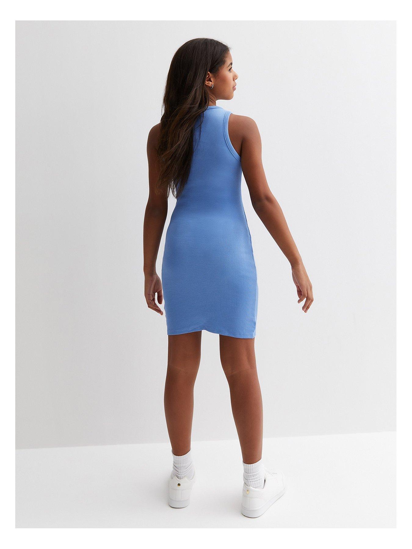 New Look 915 Girls Blue Ribbed Racer Dress | Very