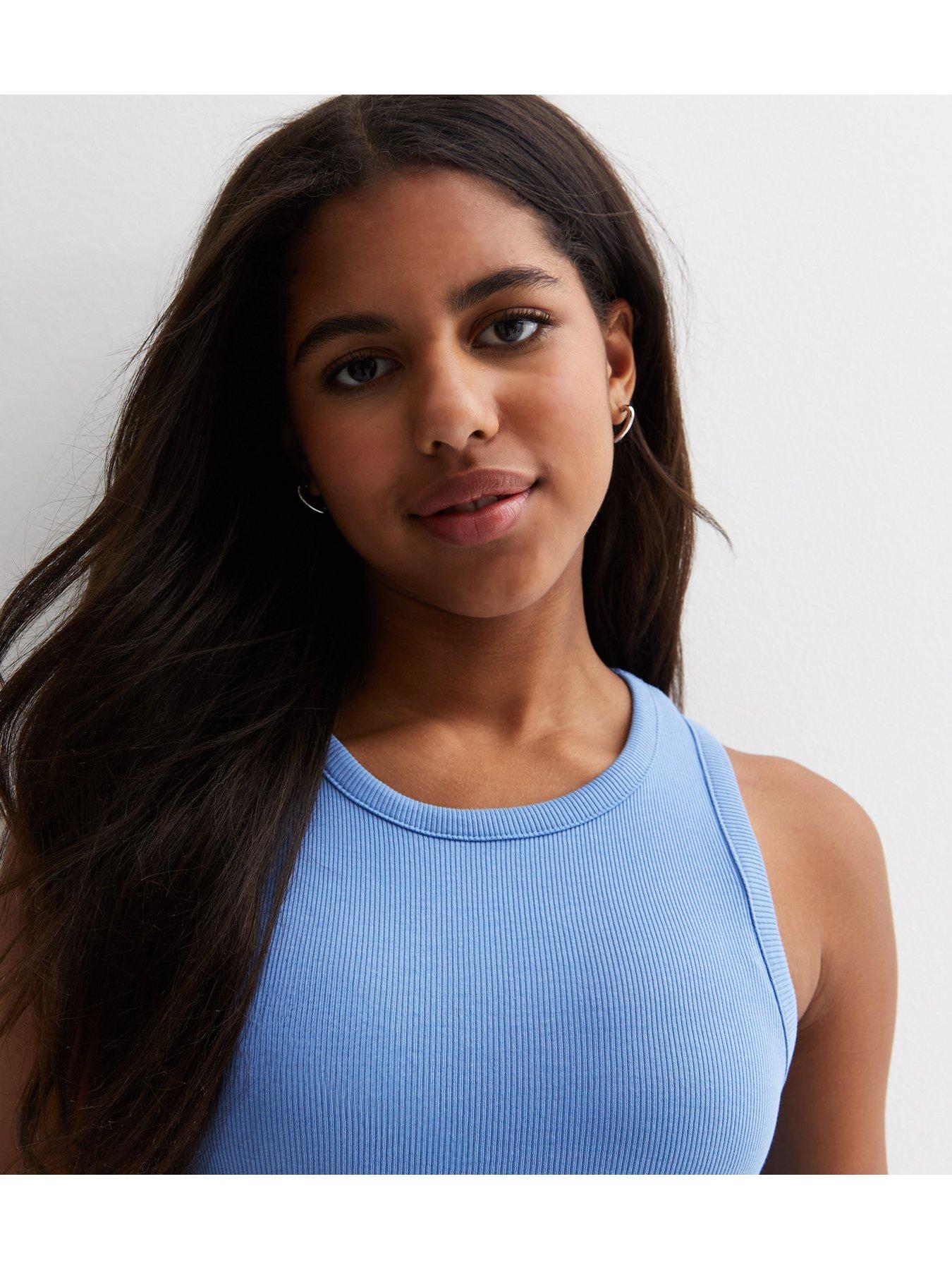 New Look 915 Girls Blue Ribbed Racer Dress | Very