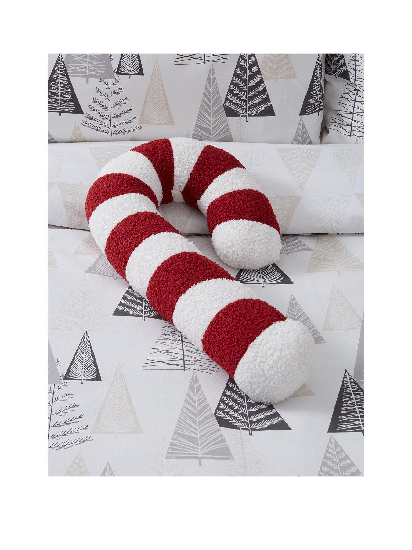 Very Home Boucle Candy Cane-Shaped Christmas Cushion | Very