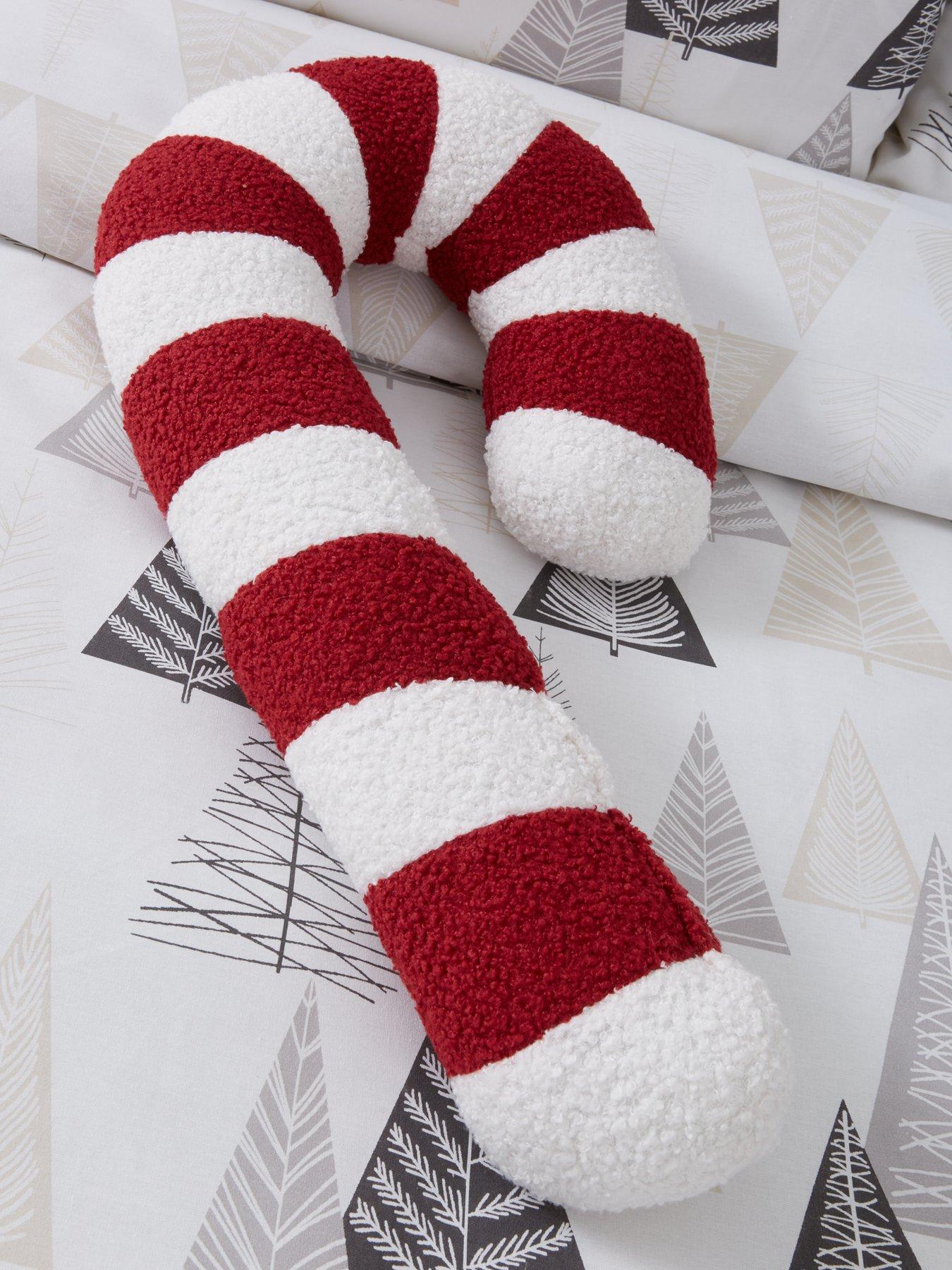 Very Home Boucle Candy Cane-Shaped Christmas Cushion | Very