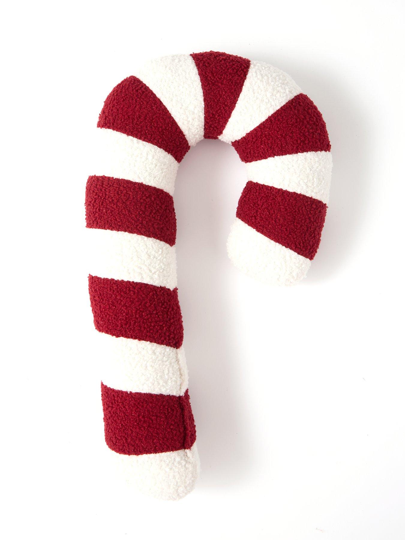 Very Home Boucle Candy Cane-Shaped Christmas Cushion | Very