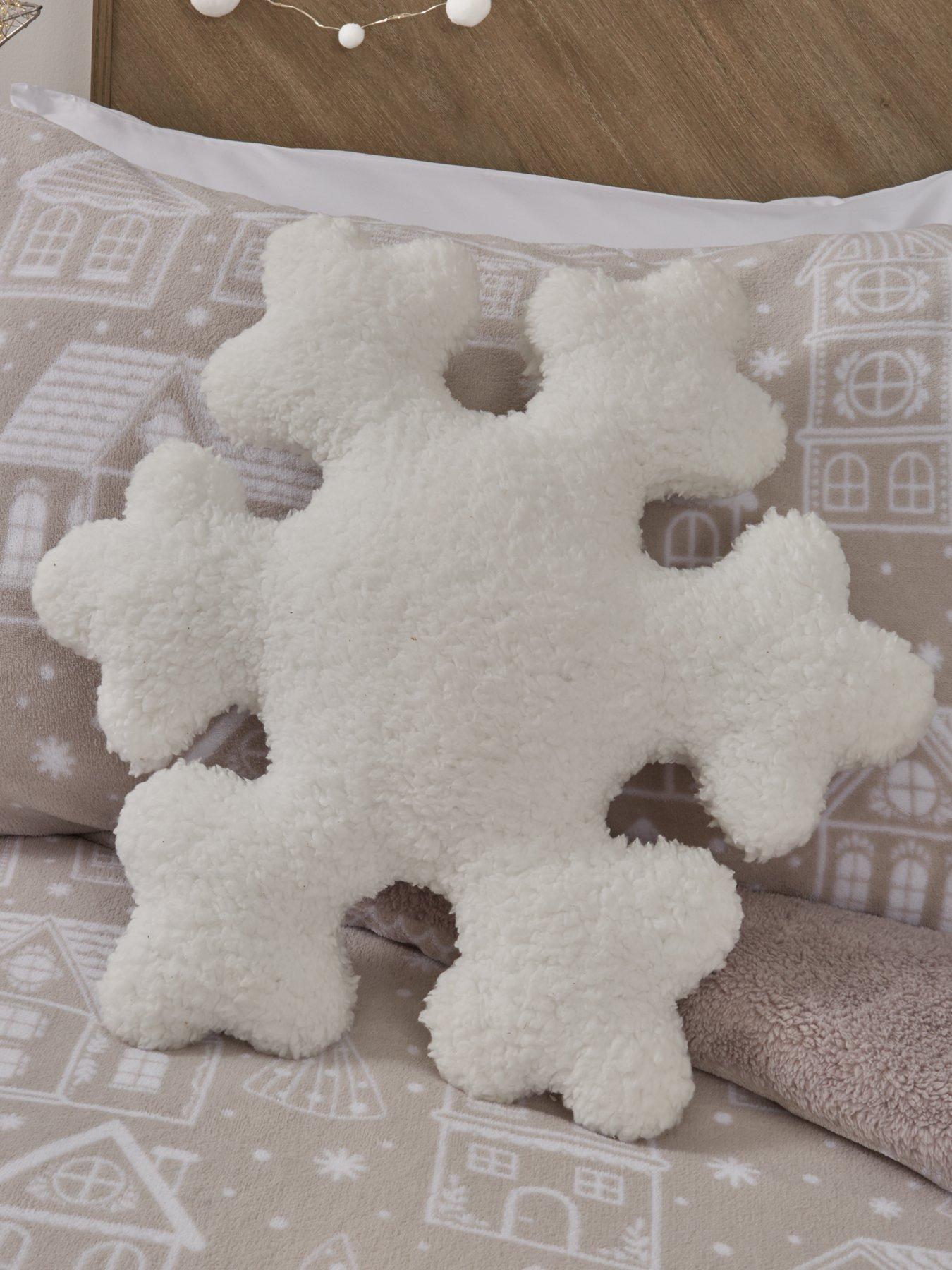Very Home Boucle Snowflake-Shaped Christmas Cushion | Very