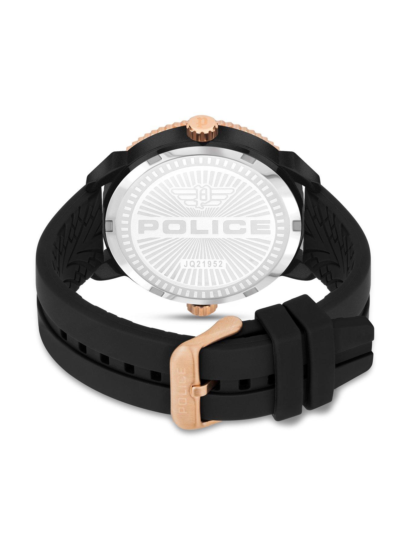 Police Ray Black/RGP Multi Dial Black Sili Strap Watch | Very