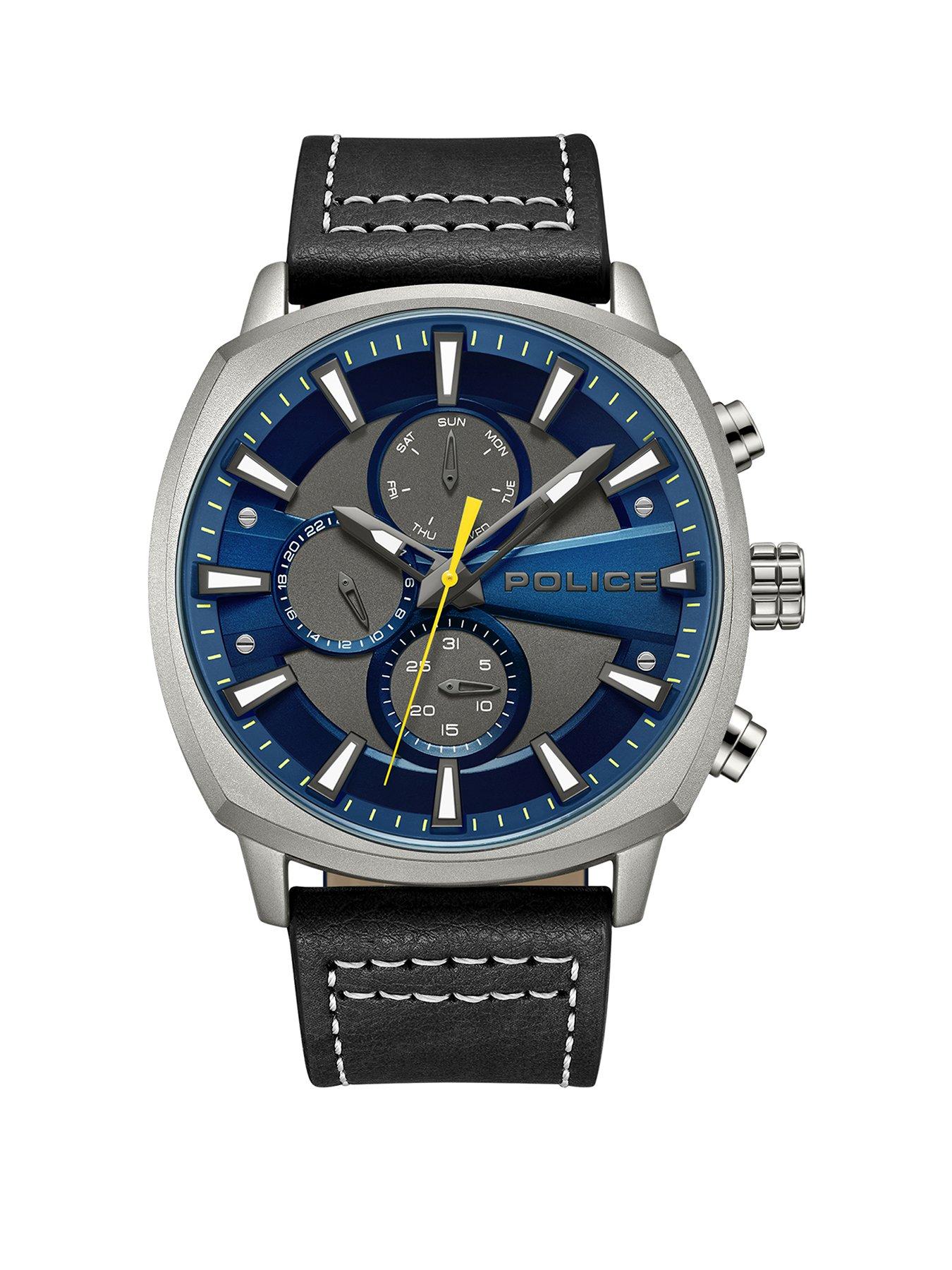 Police Tuneful Gun Multi Dial Black Strap Watch | very.co.uk