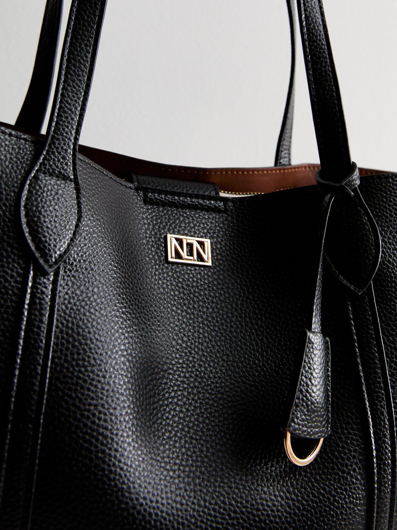 New Look Black Leather-look Tote Bag | Very.co.uk