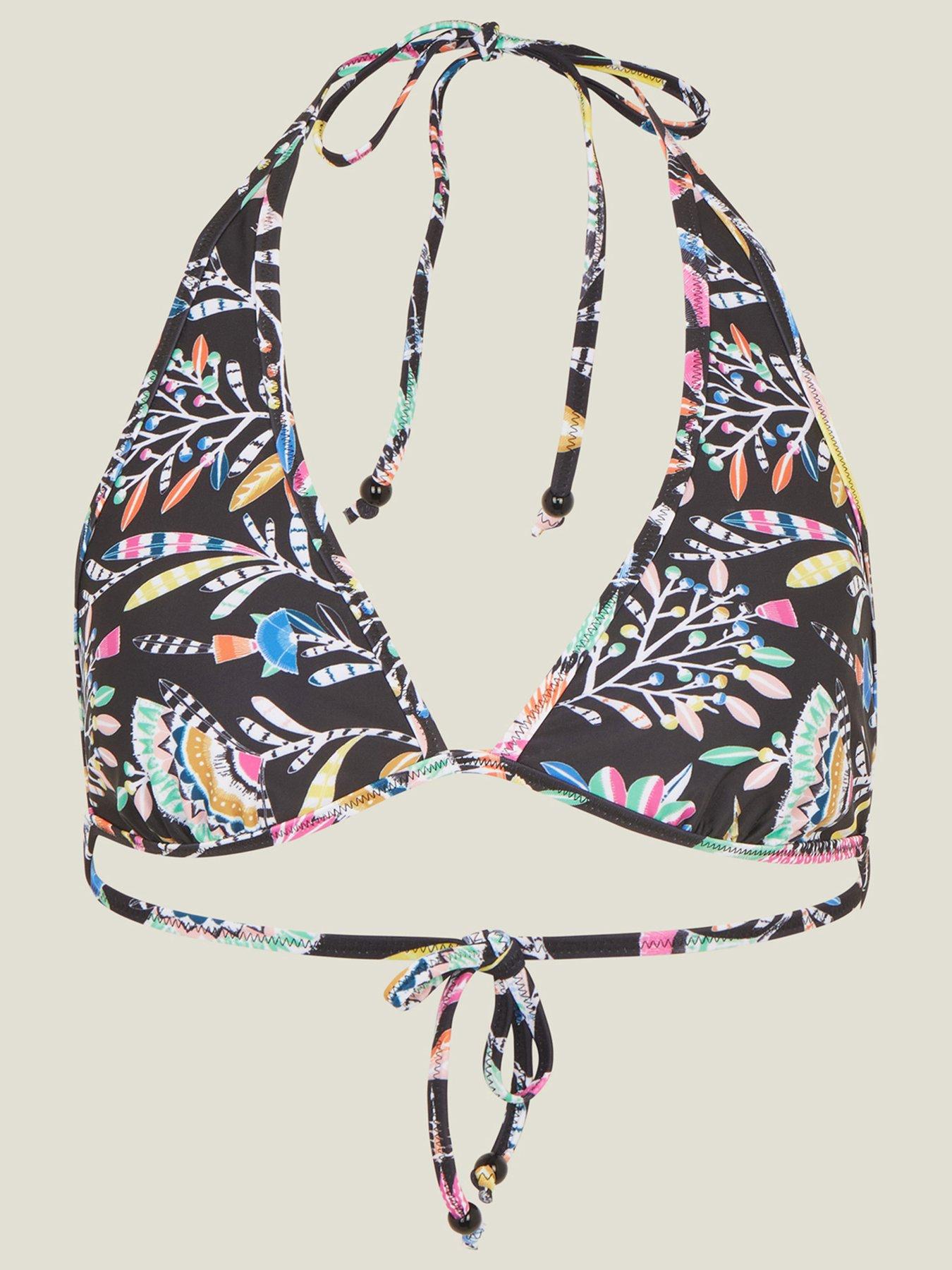 Accessorize Fan Print Triangle Bikini Top | Very
