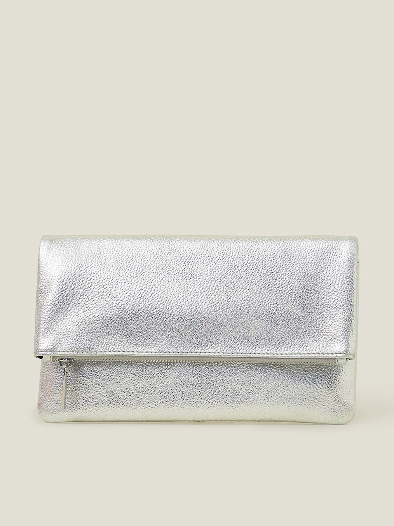 Accessorize Leather Metallic Fold Over Clutch | Very