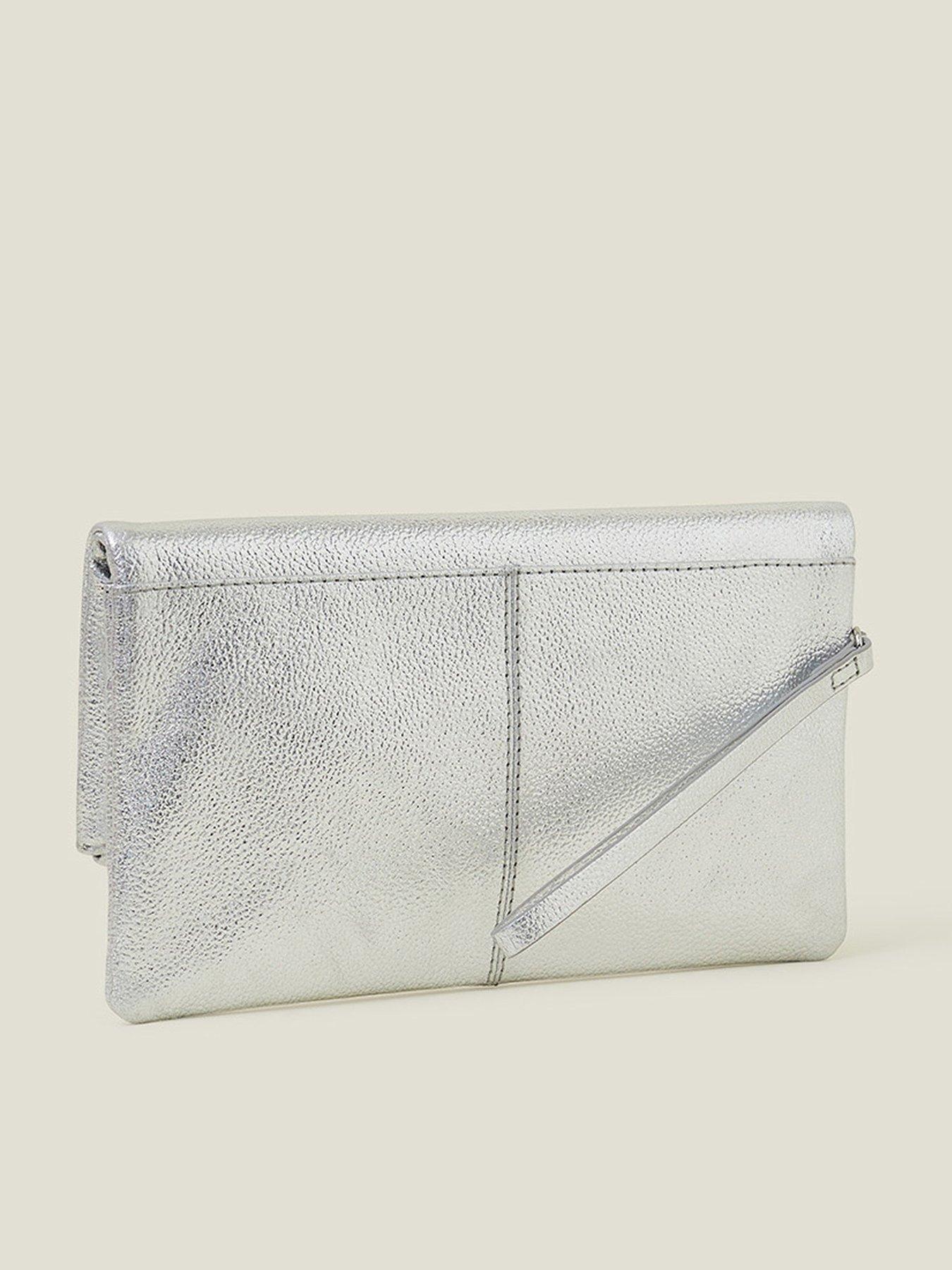 Accessorize Leather Metallic Fold Over Clutch | Very
