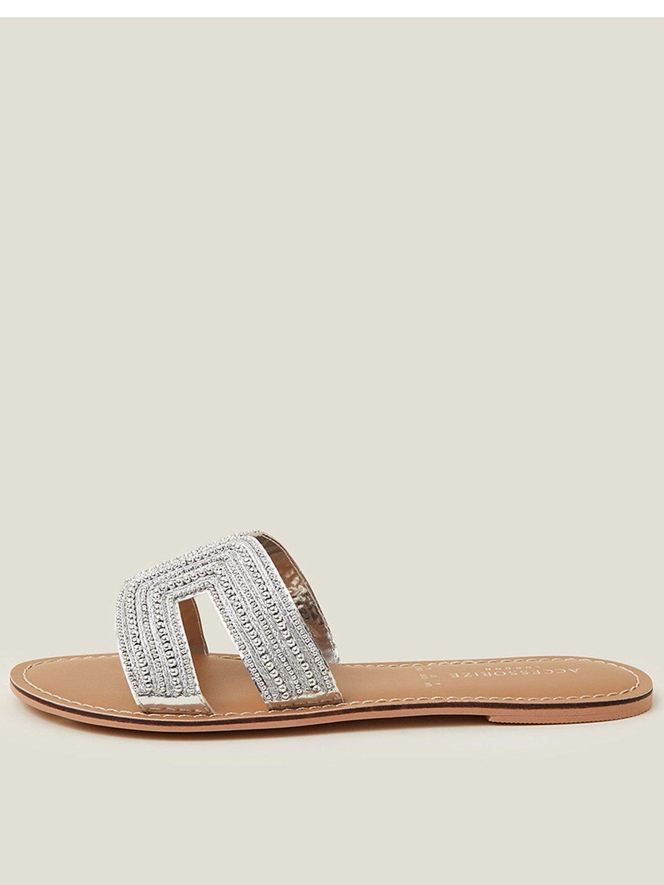 Accessorize Bella Beaded Sandal - Silver | Very