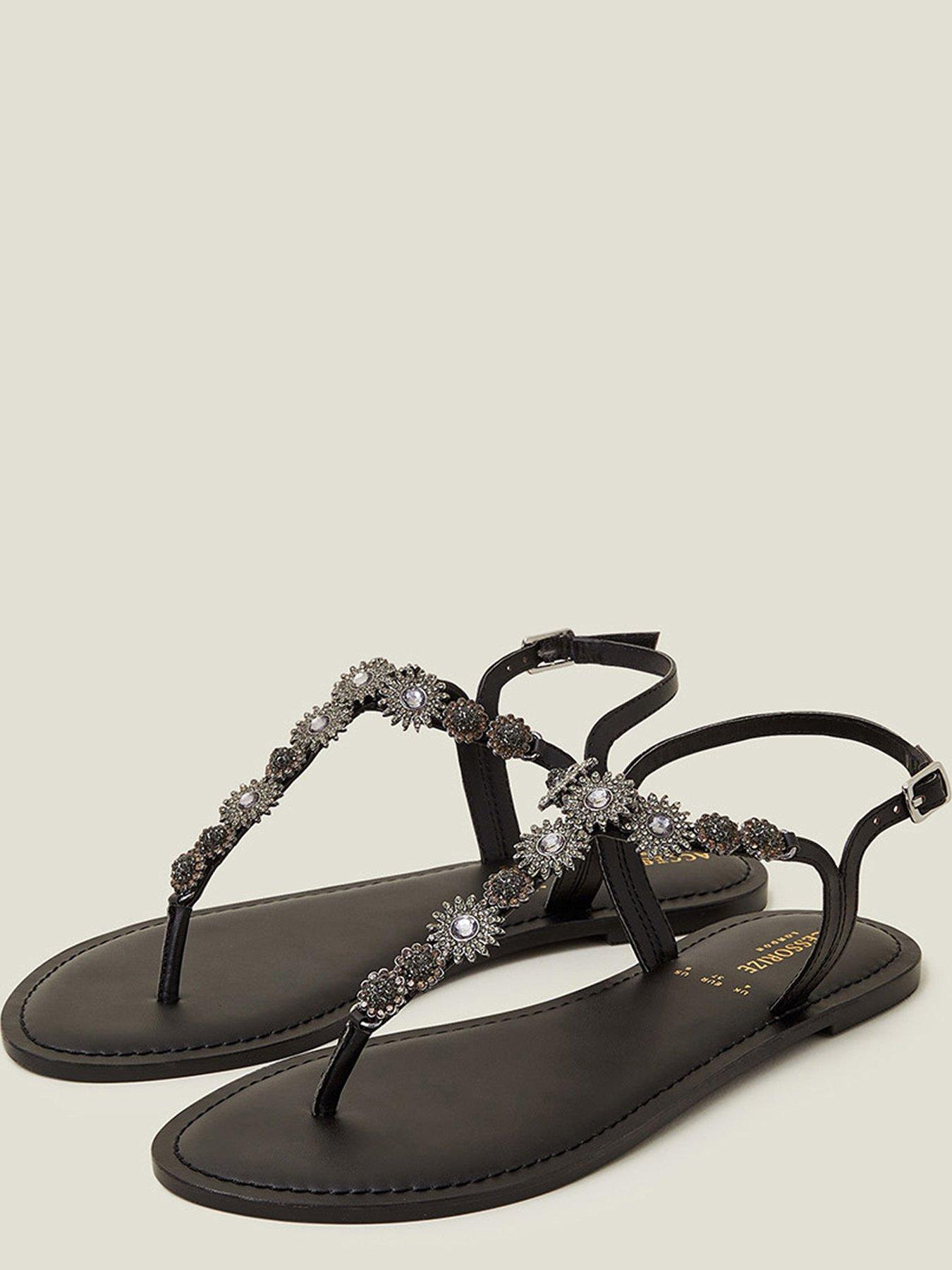 Accessorize Rome Embellished Sandals - Black | Very
