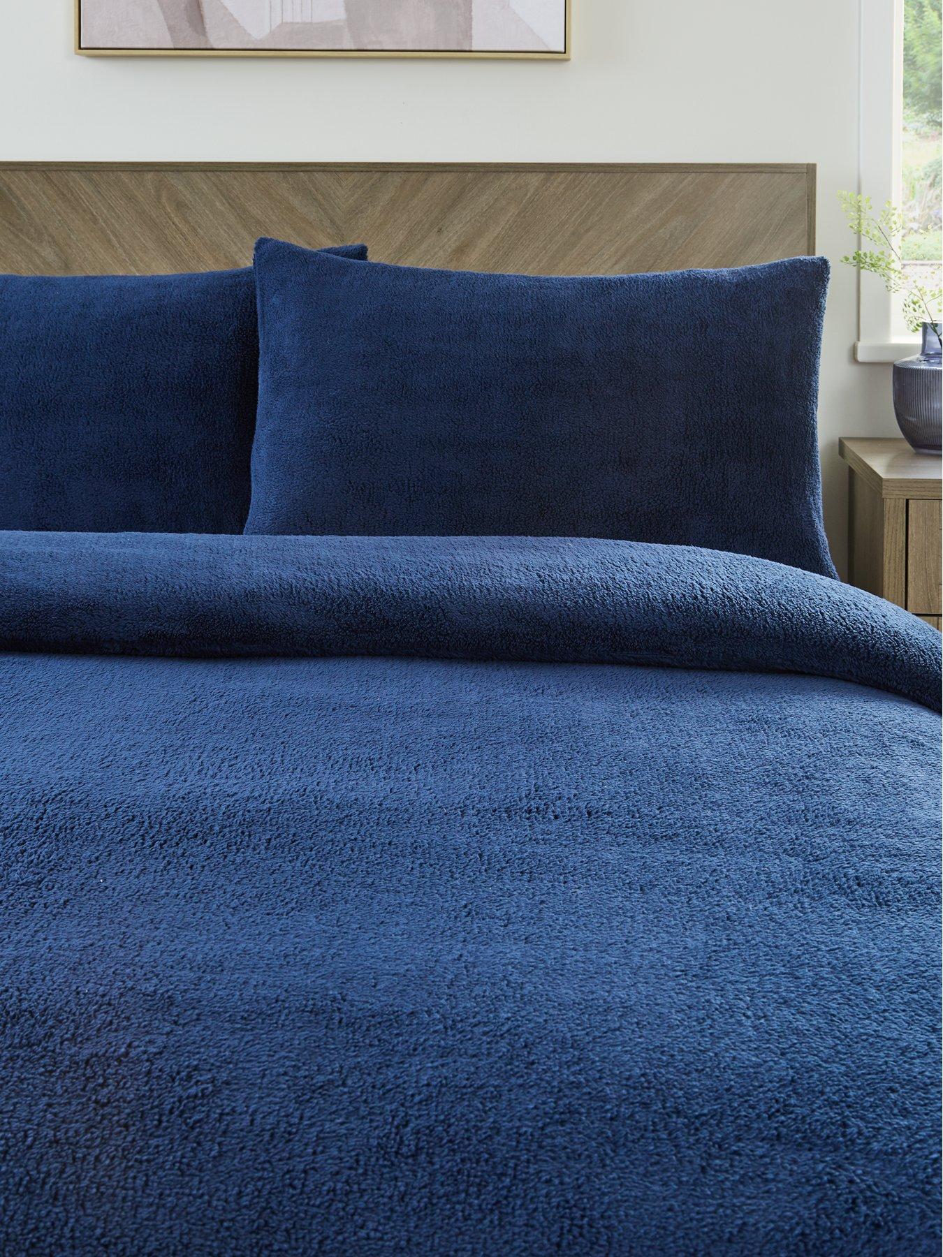The Very Collection Teddy Fleece Duvet Cover Set in Navy | Very