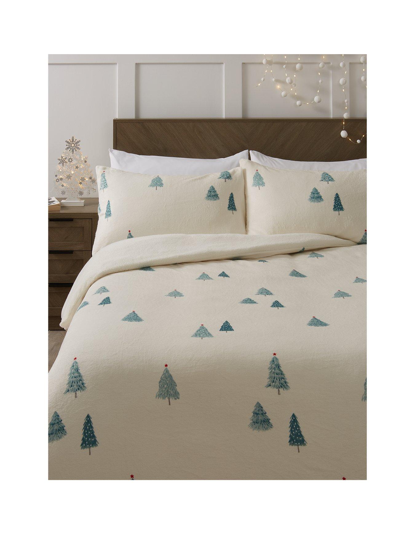 Very Home Nordic Trees Fleece Christmas Duvet Cover Set - Multi | Very