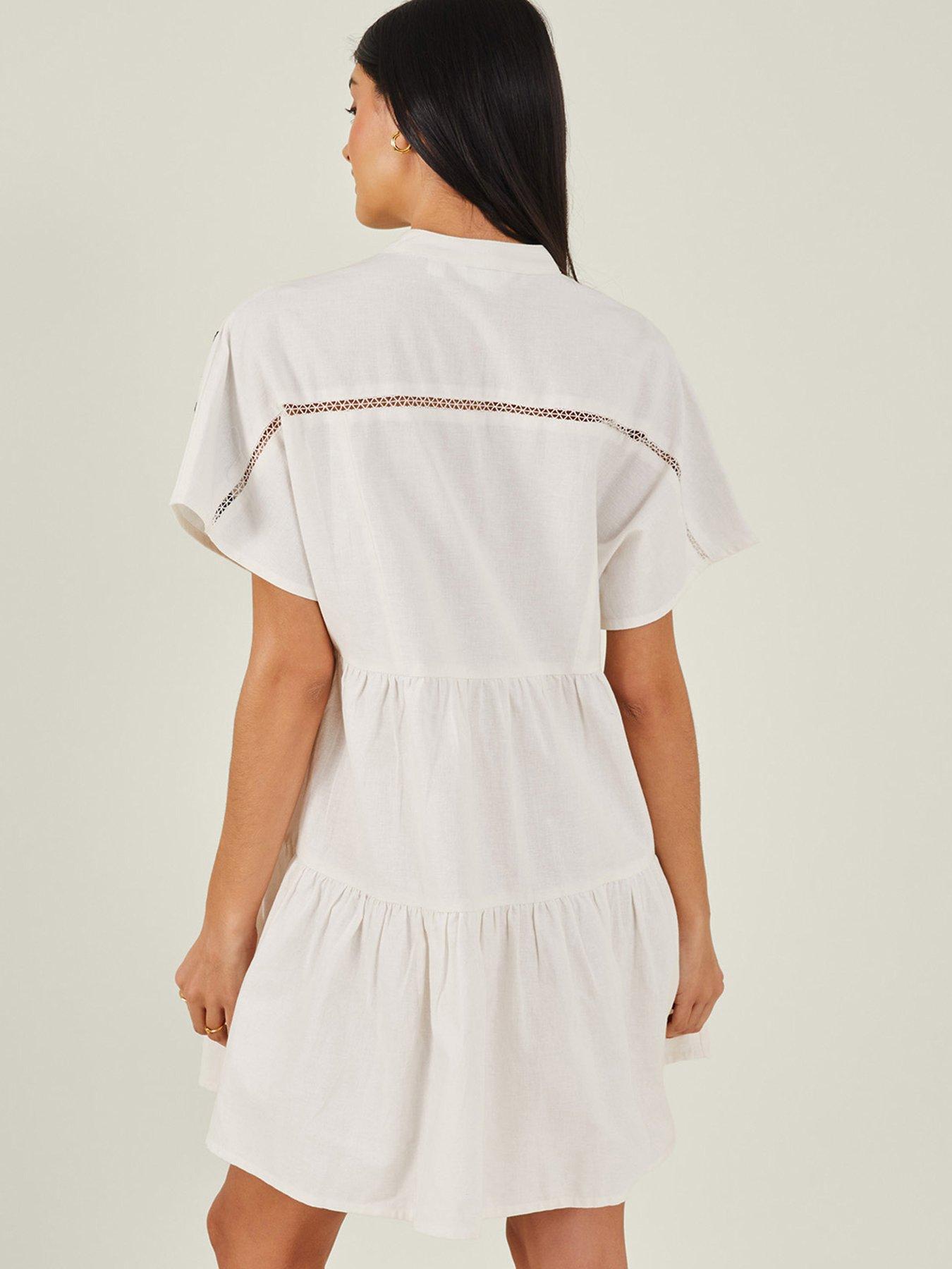 Accessorize Fan Embroidered Cover Up Dress - White | Very