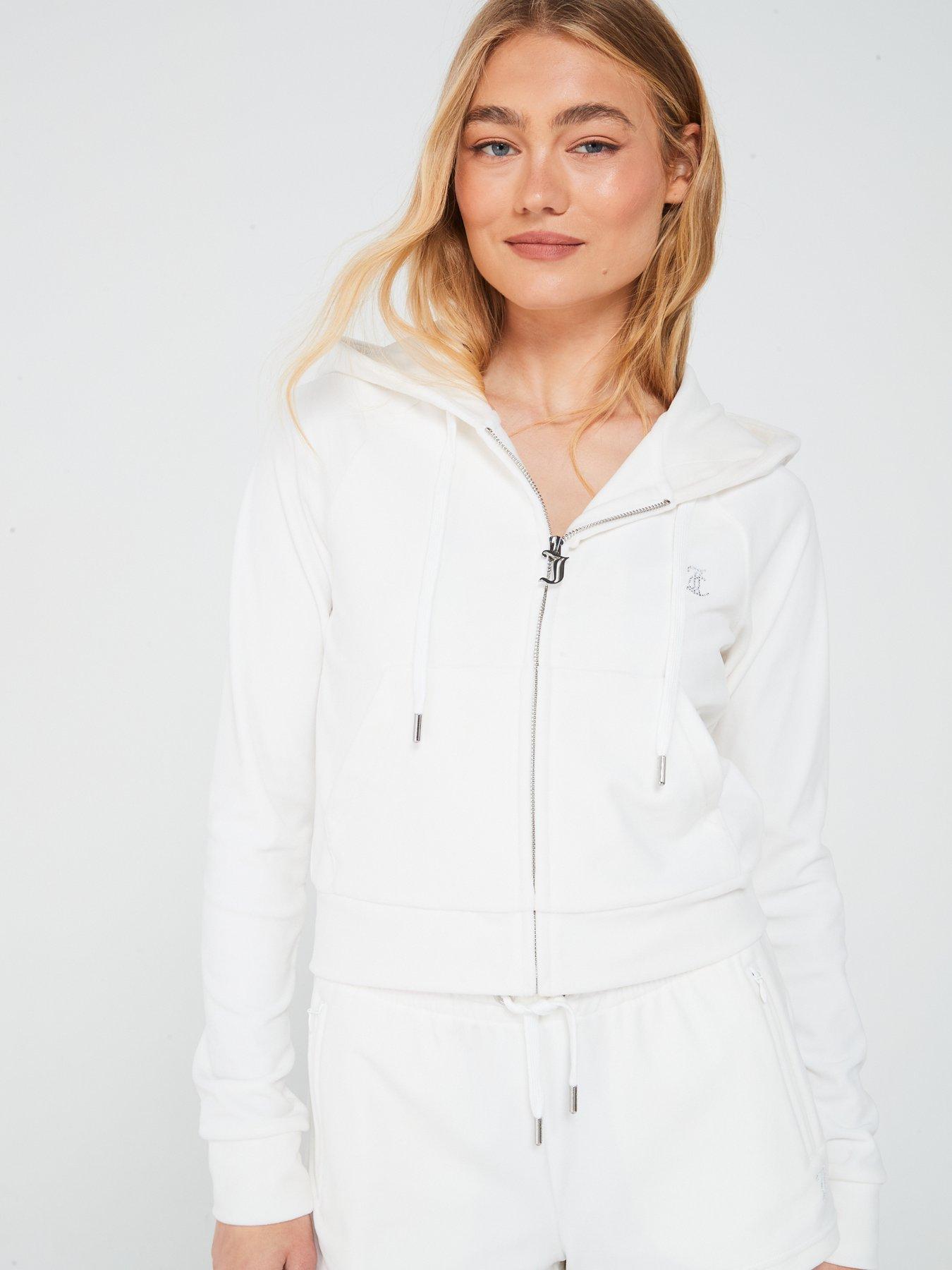 Juicy Couture Classic Track Top With Diamante Logo - White | Very.co.uk