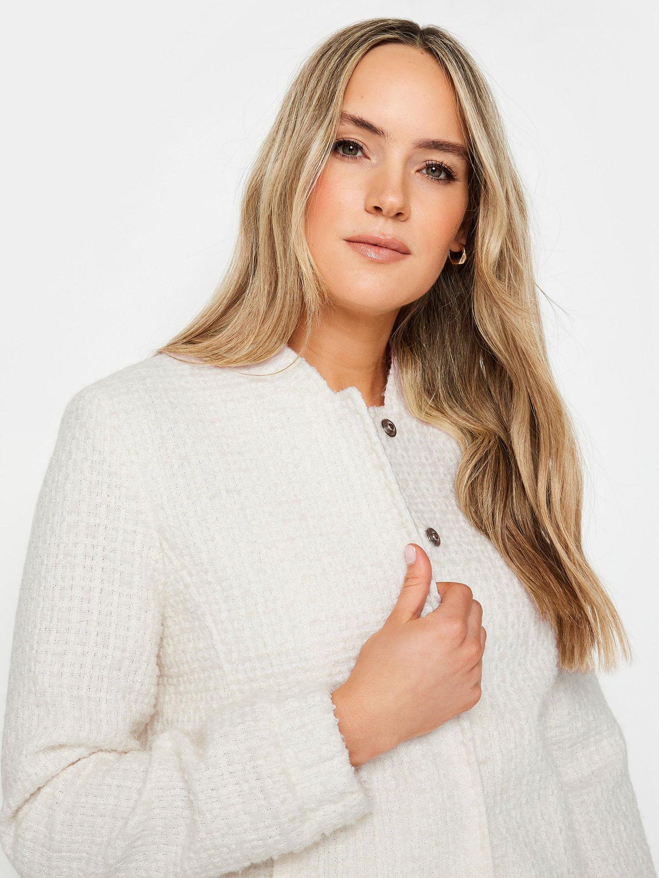 Long Tall Sally Tall Ivory Boucle Bomber Jacket | Very