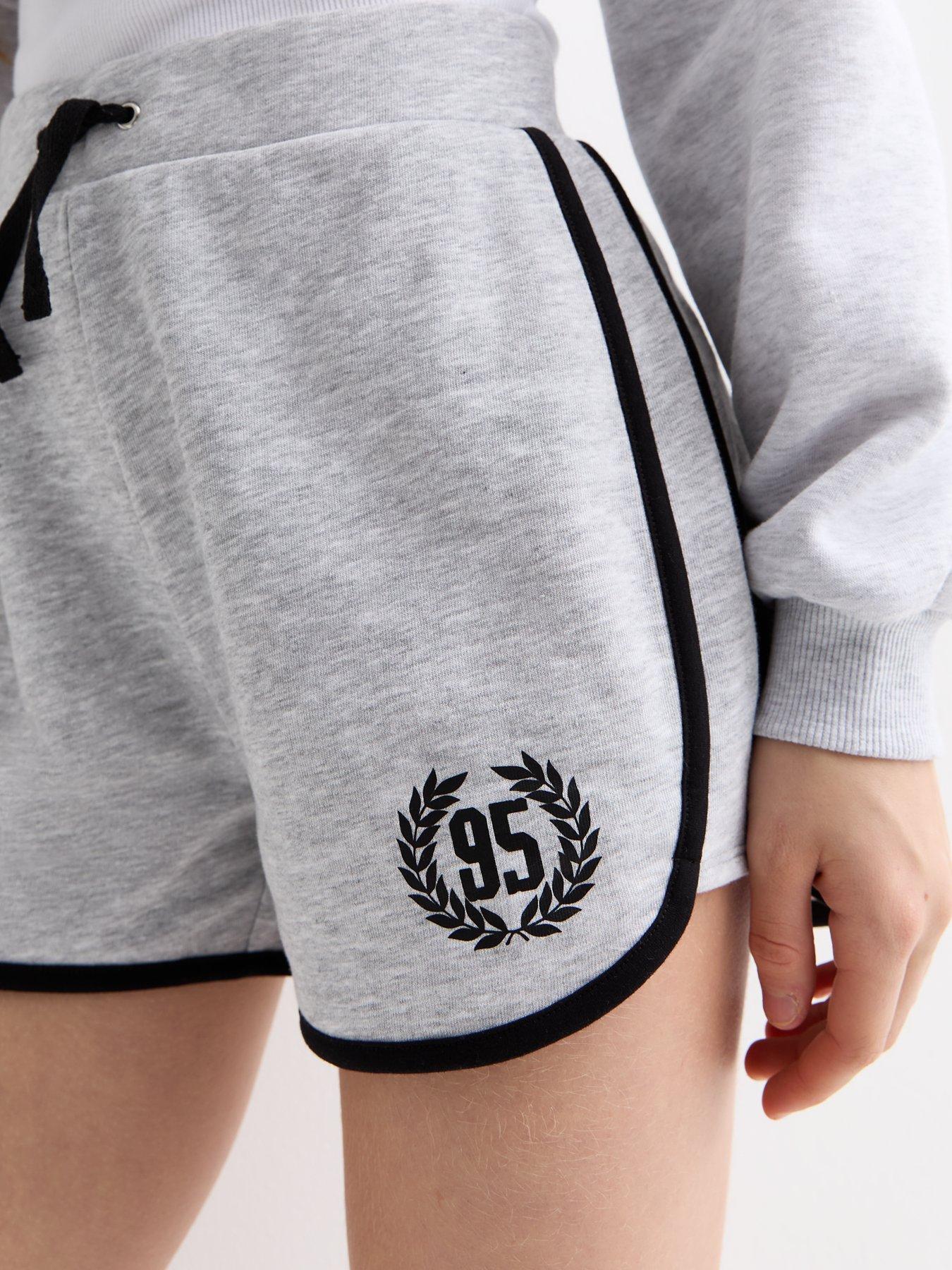 New Look 915 Girls Grey Jersey 95 Logo Runner Shorts | Very.co.uk