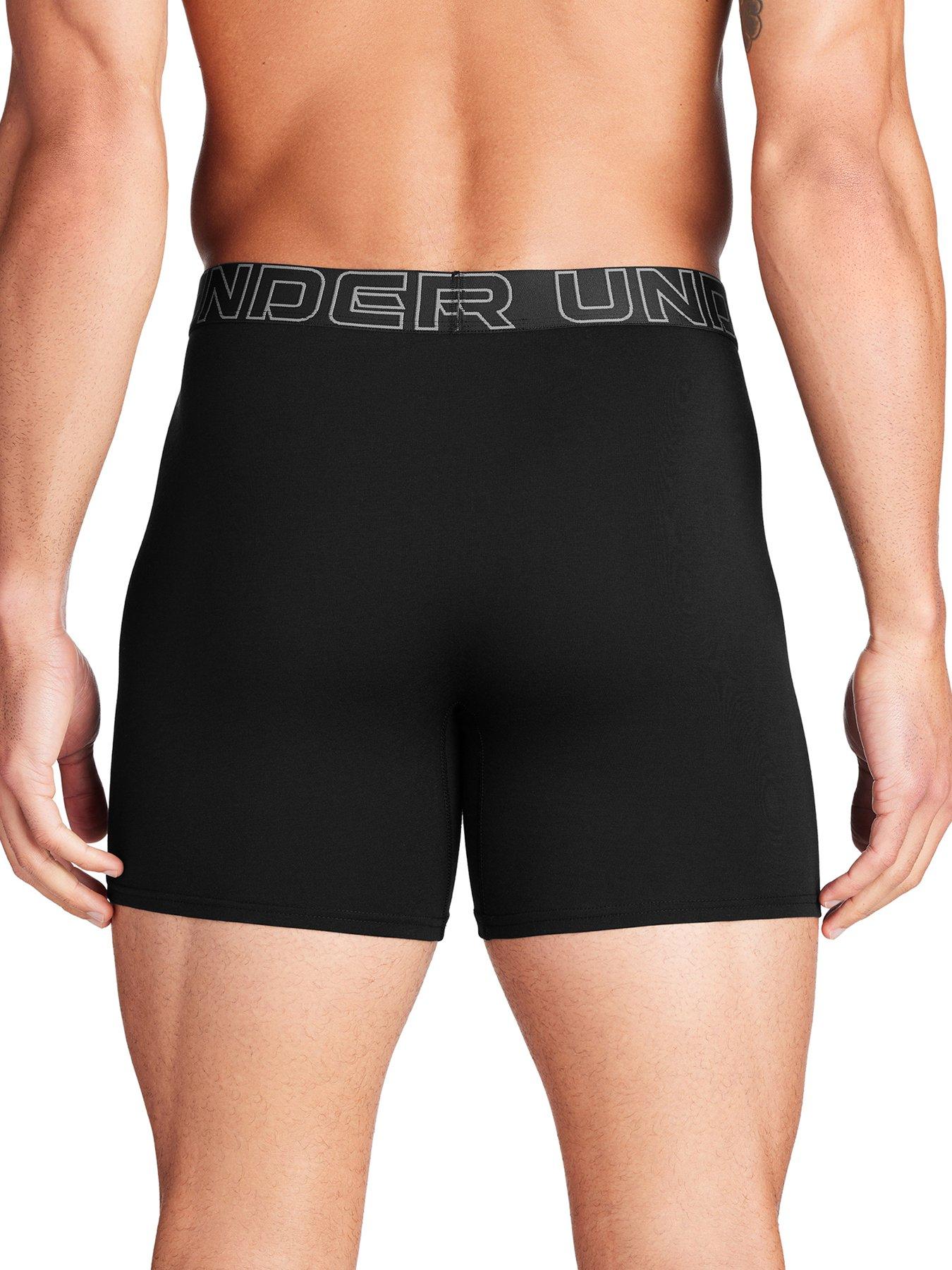UNDER ARMOUR 3 Pack of Men's 6 Inch Performance Cotton Solid Boxers ...
