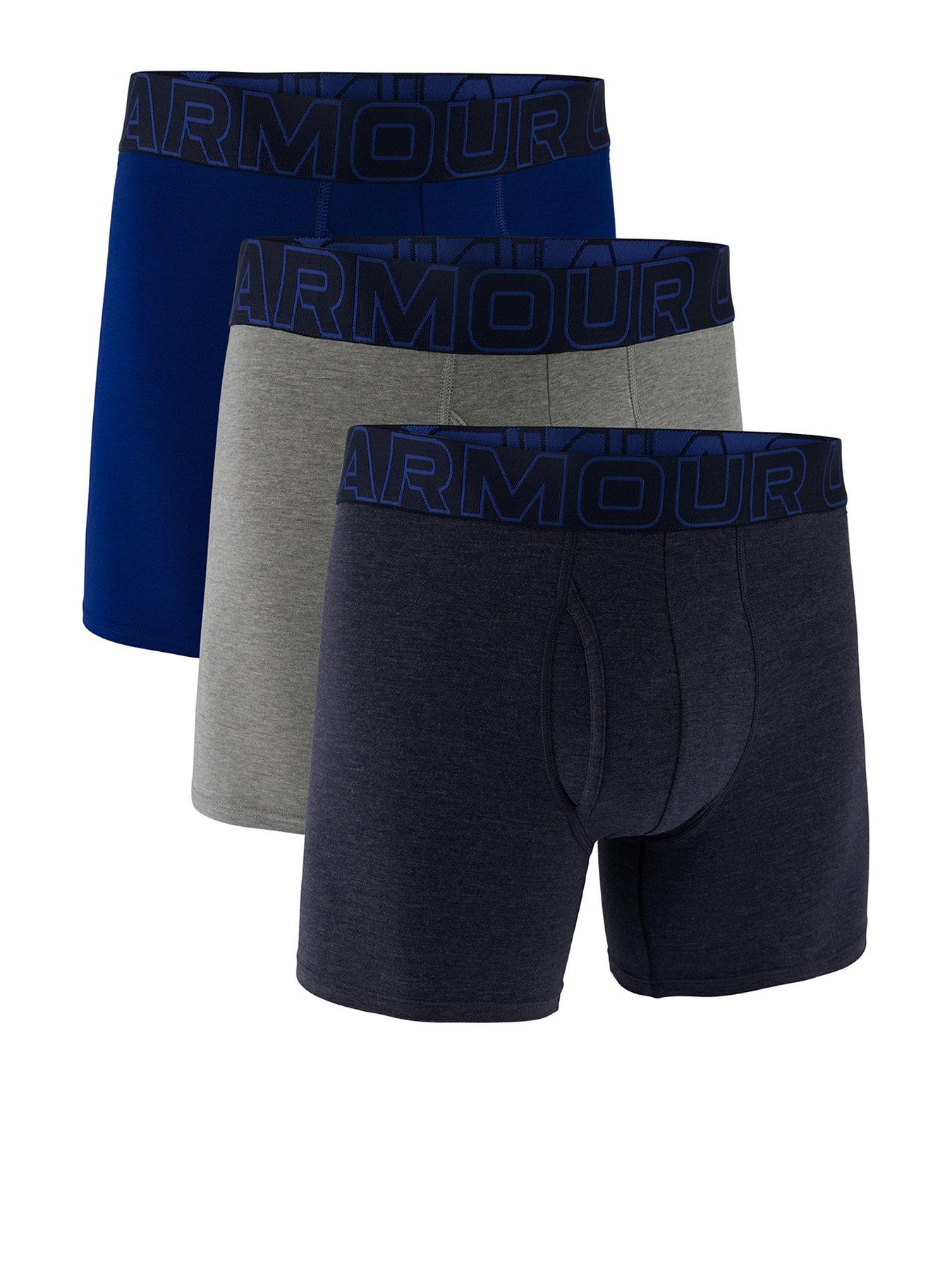UNDER ARMOUR 3 Pack of Men's 6 Inch Performance Cotton Solid Boxers ...