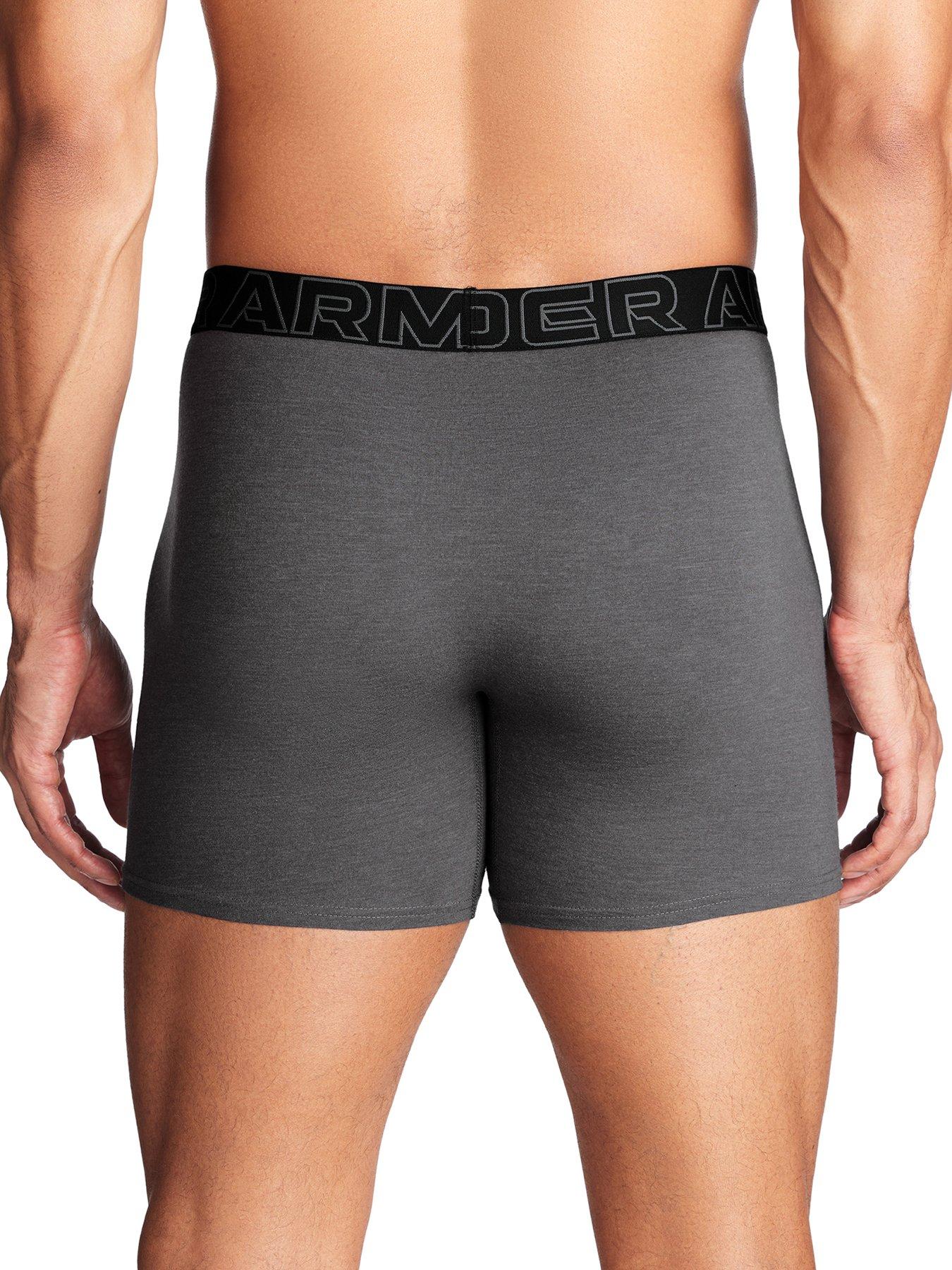 UNDER ARMOUR 3 Pack Men's 6 Inch Performance Cotton Solid Boxers ...