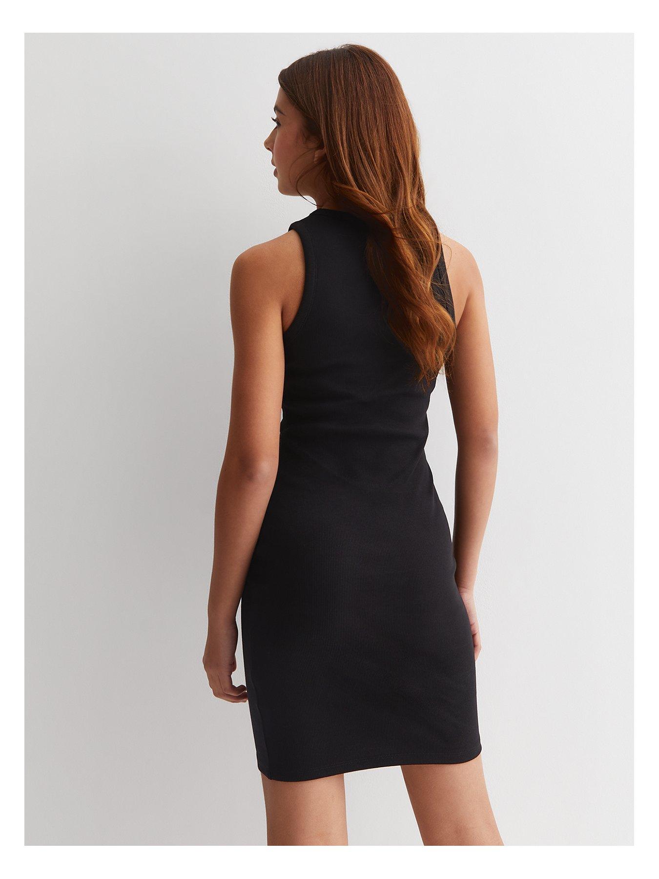New Look 915 Girls Black Ribbed Racer Dress | Very