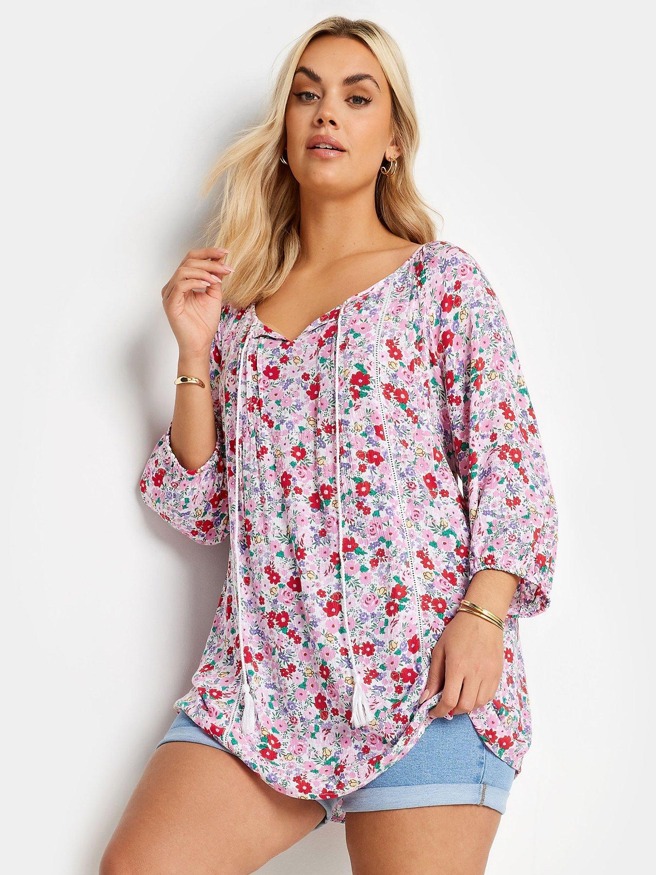 Yours Curve Gypsy Top Vintage Floral | Very.co.uk