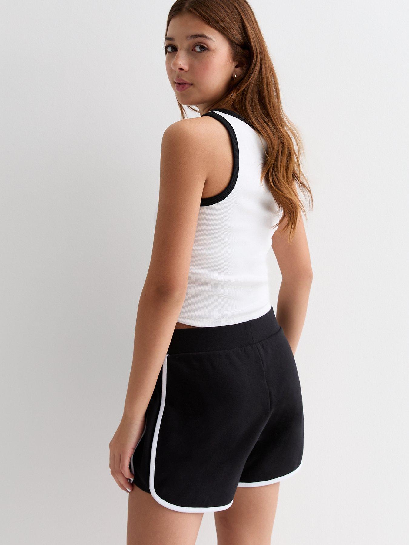 New Look 915 Girls Black 95 Logo Runner Shorts | Very.co.uk