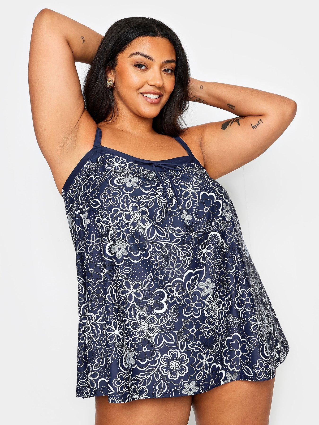 Yours Curve Batik Floral A-line Tankini | Very