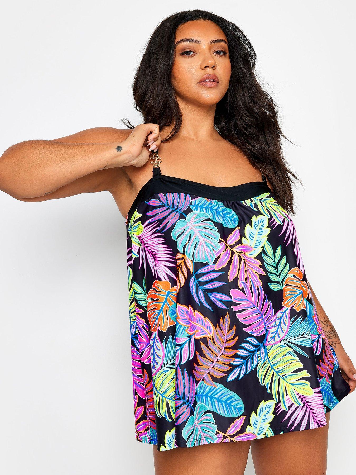 Yours Curve Bright Floral A-line Tankini | Very