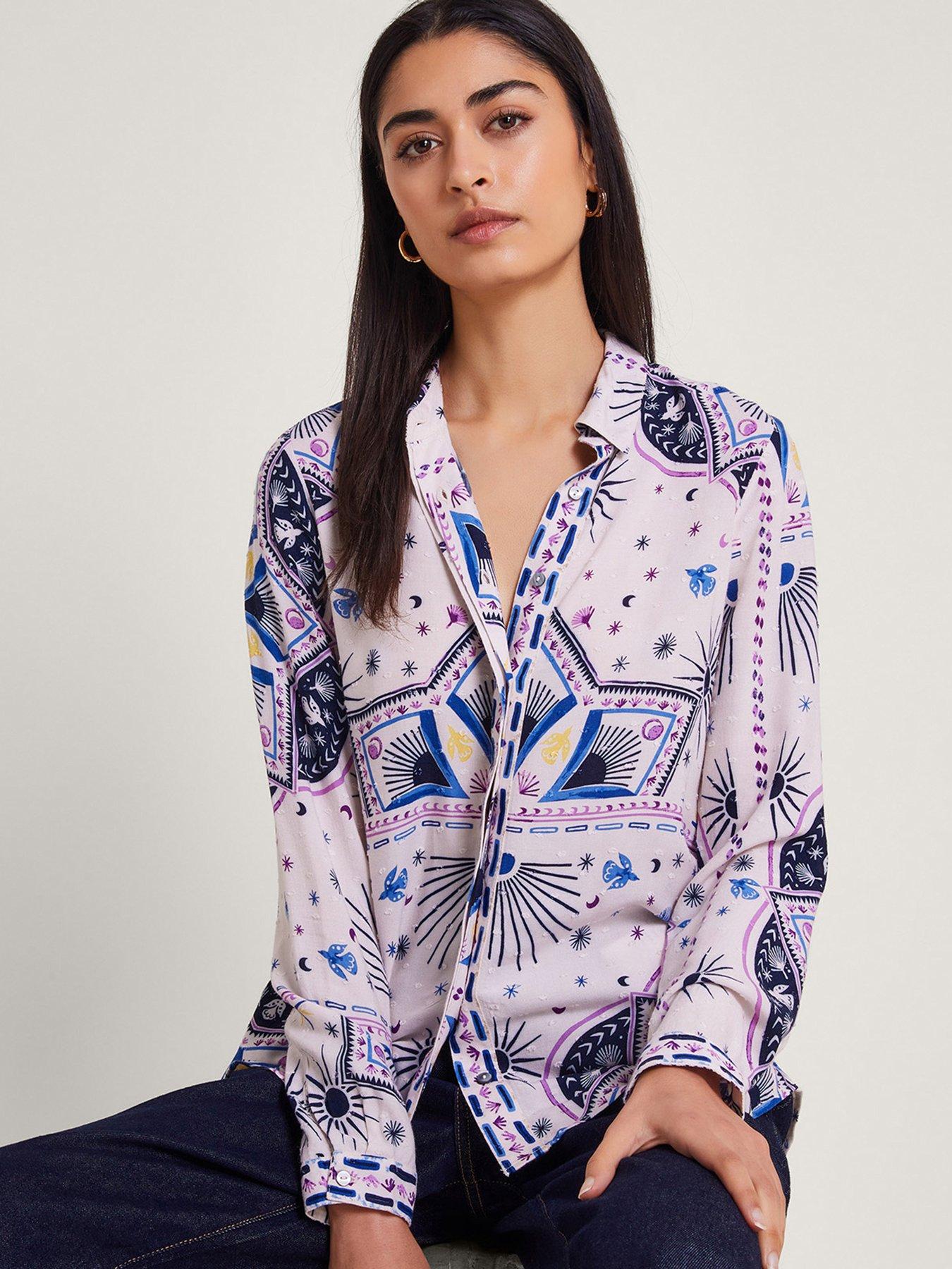 Monsoon Elsie Print Shirt Blue | Very