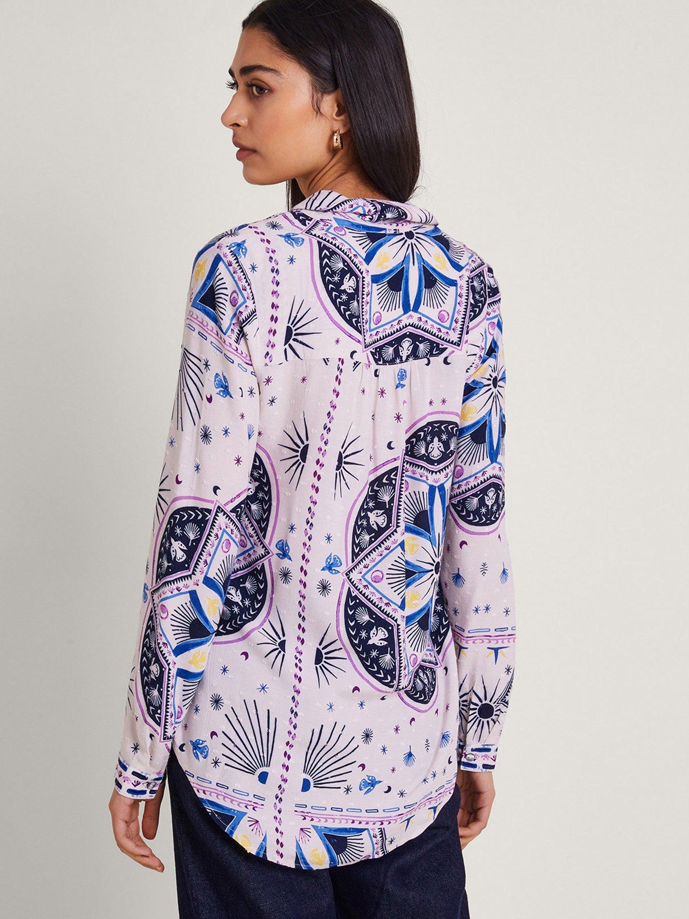 Monsoon Elsie Print Shirt Blue | Very
