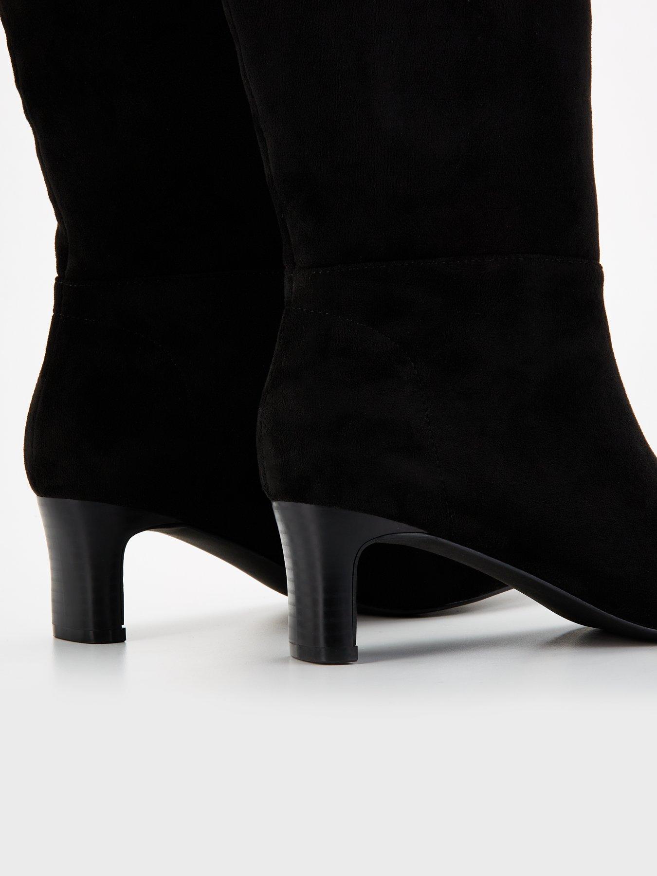 V by Very Chiselled Toe Straight Leg Calf Boot - Black | Very