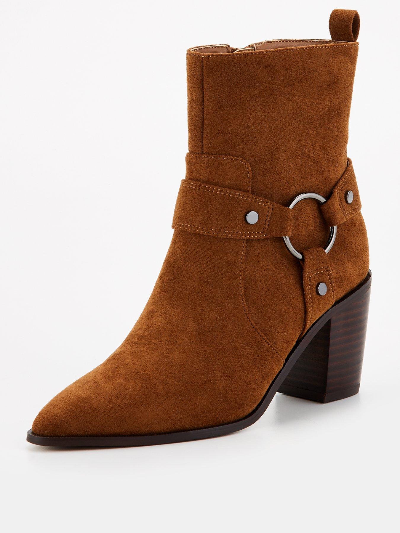 V by Very Western Ankle Boot with Buckles - Tan | Very